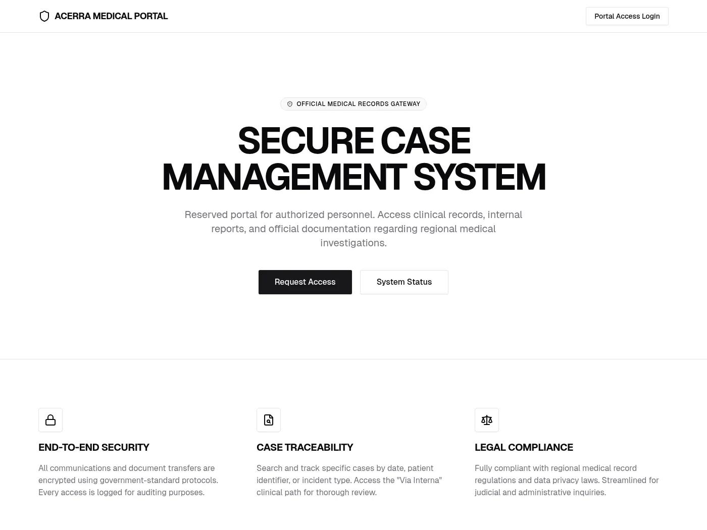 Acerra Medical Records Portal