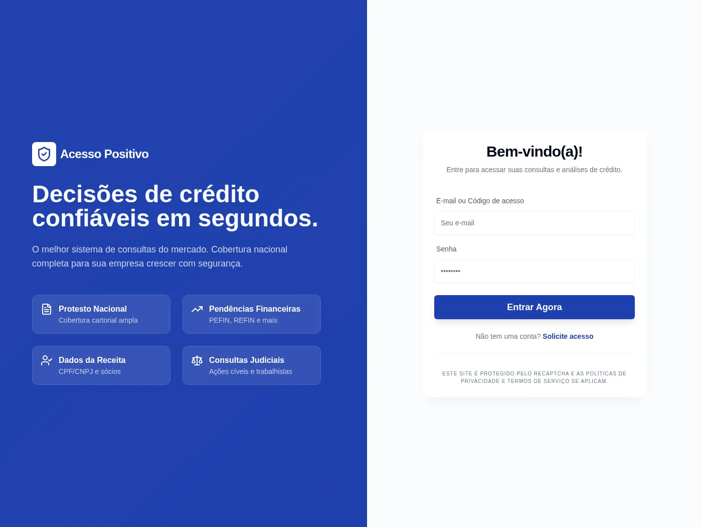 Acesso Positivo Dashboard