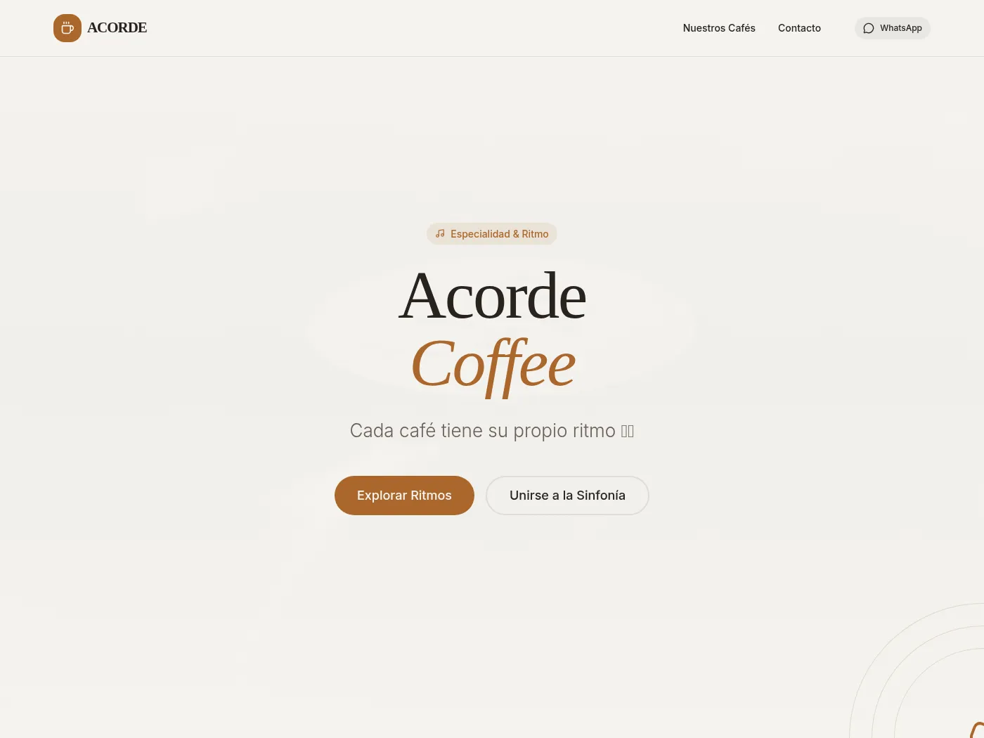 Acorde Coffee Landing
