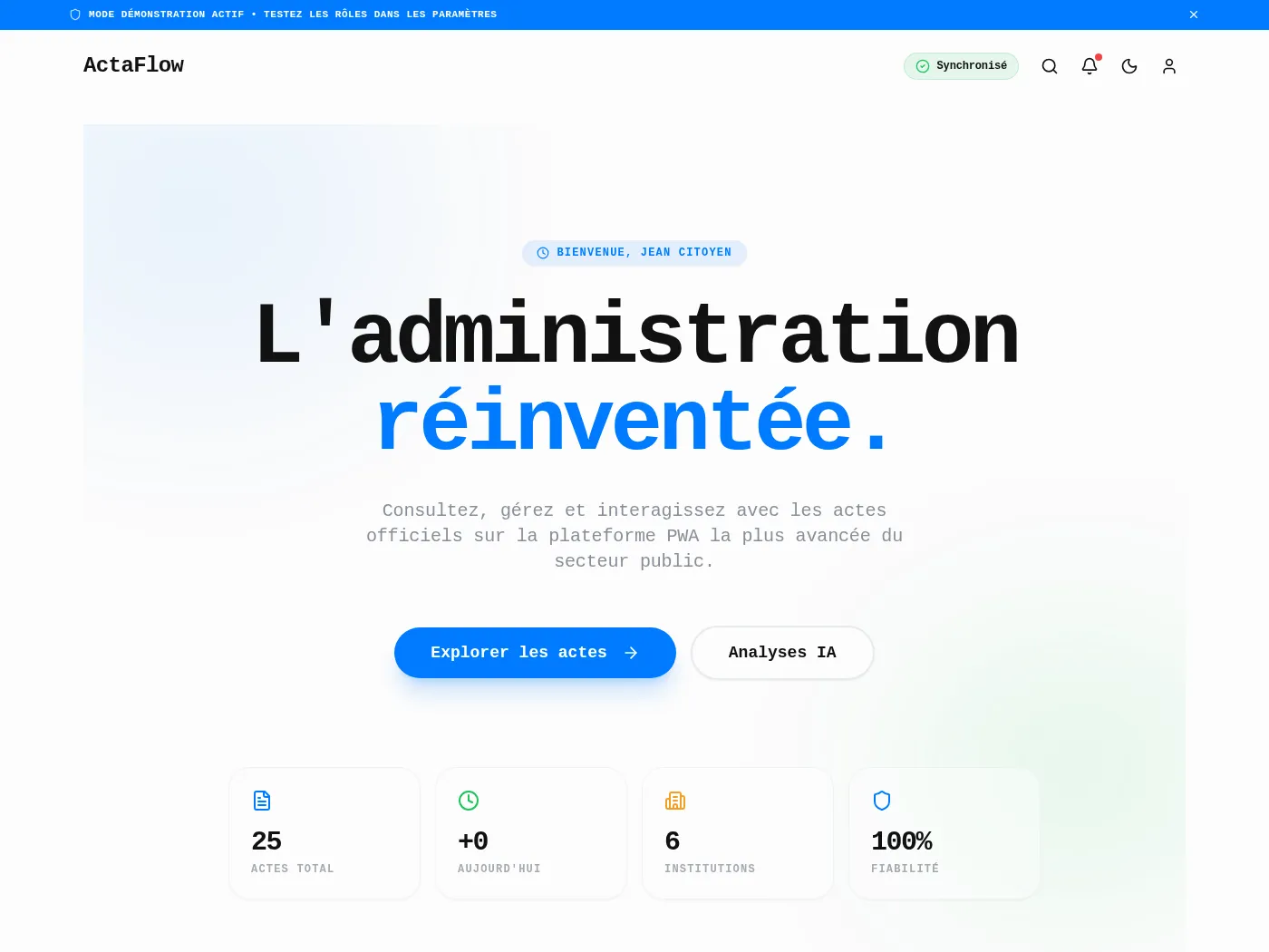 ActaFlow: Ultra-Modern Administrative Acts Platform (PWA Full Offline/Online, Multi-Role, AI-Powered)
