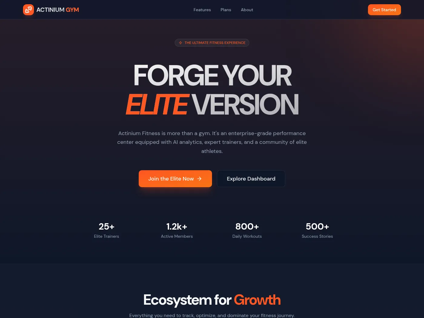 Actinium Fitness Platform
