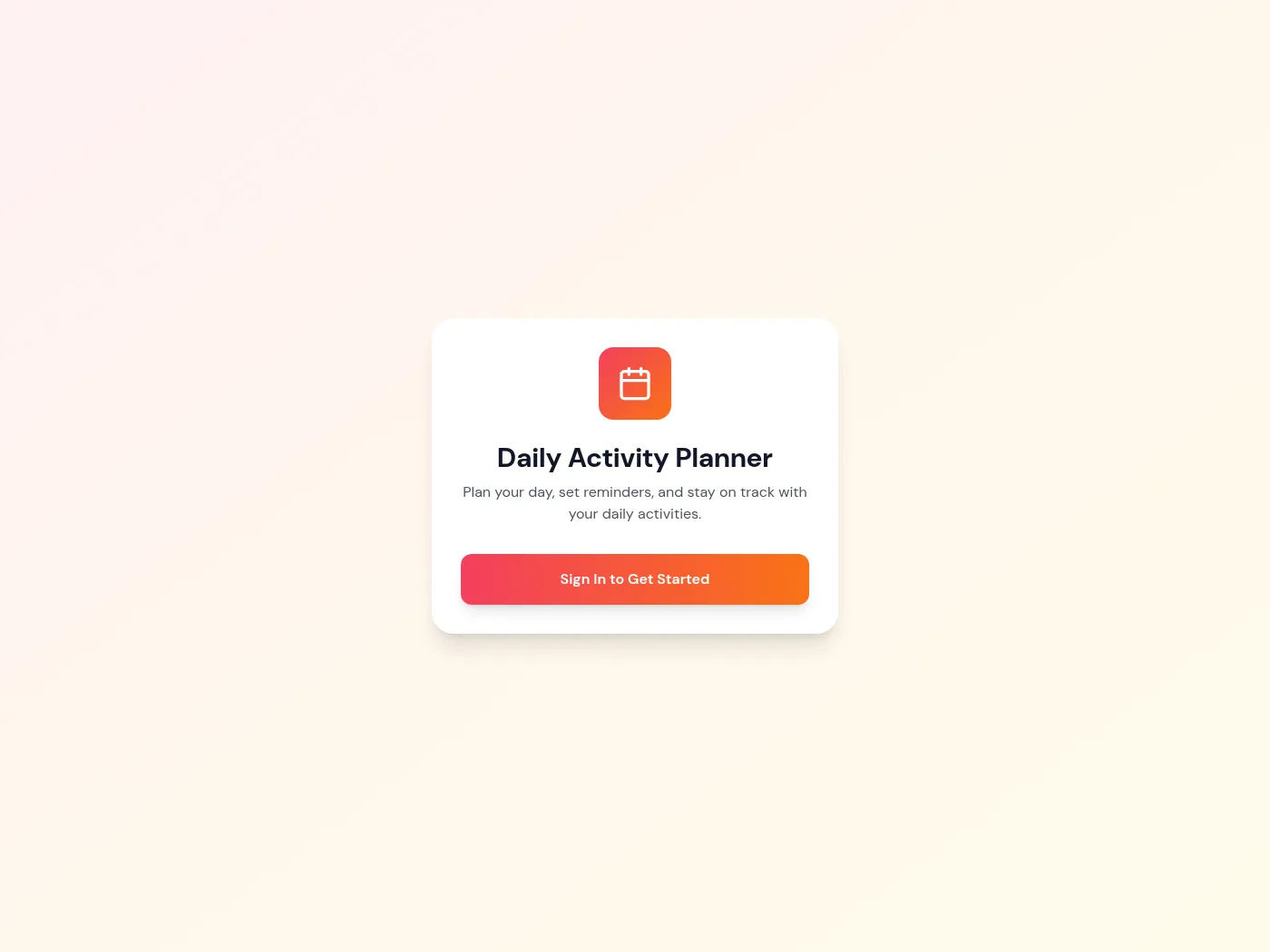 Daily Activity Planner