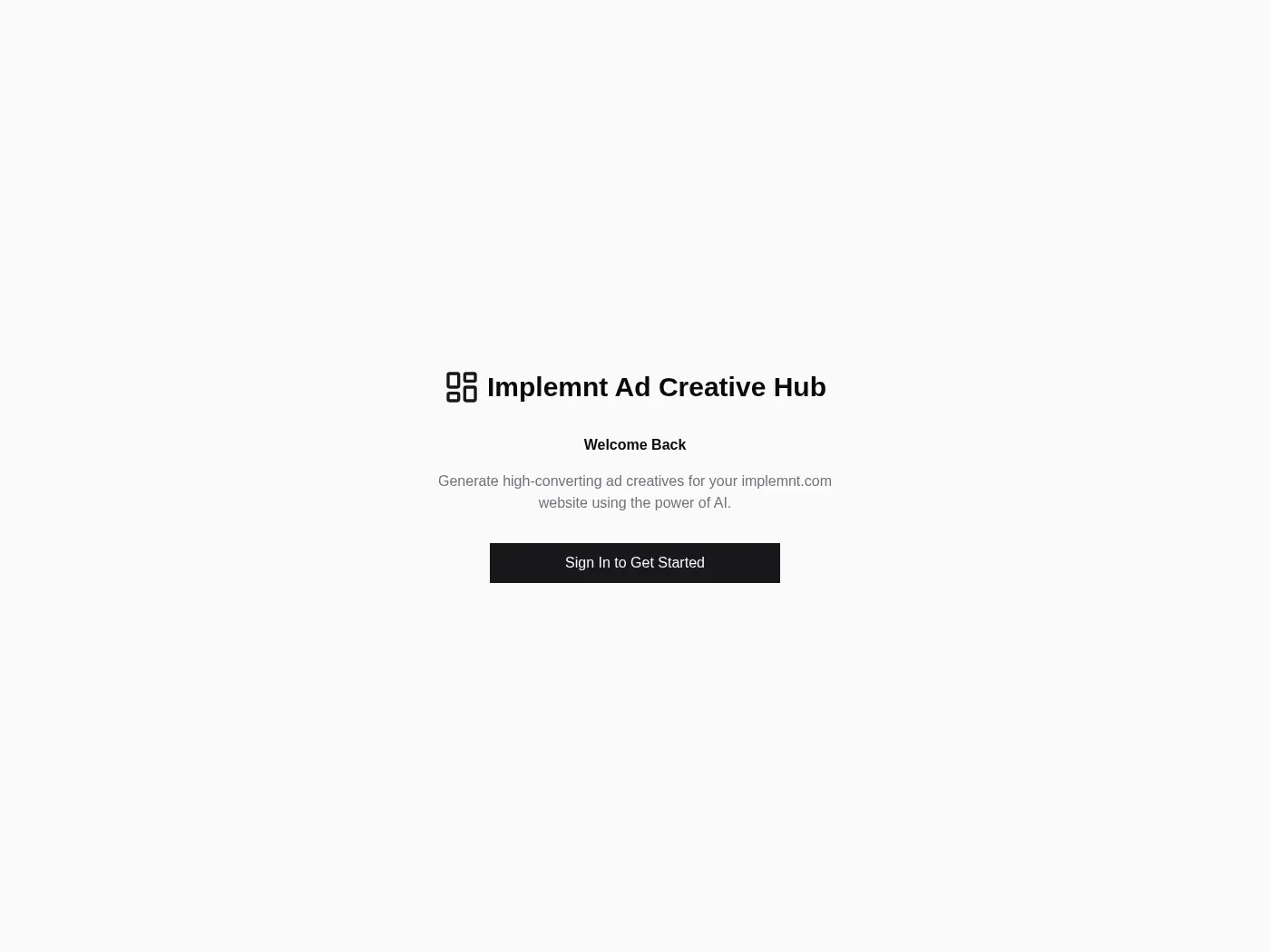 Implemnt Ad Creative Hub