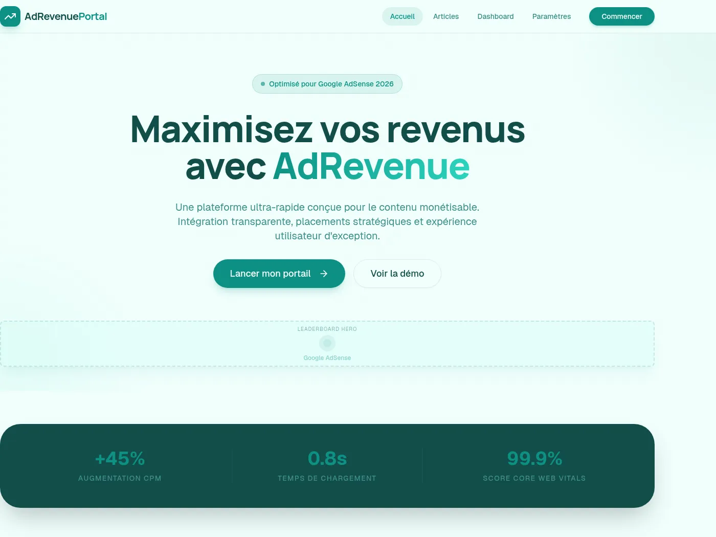 AdRevenue Web Portal