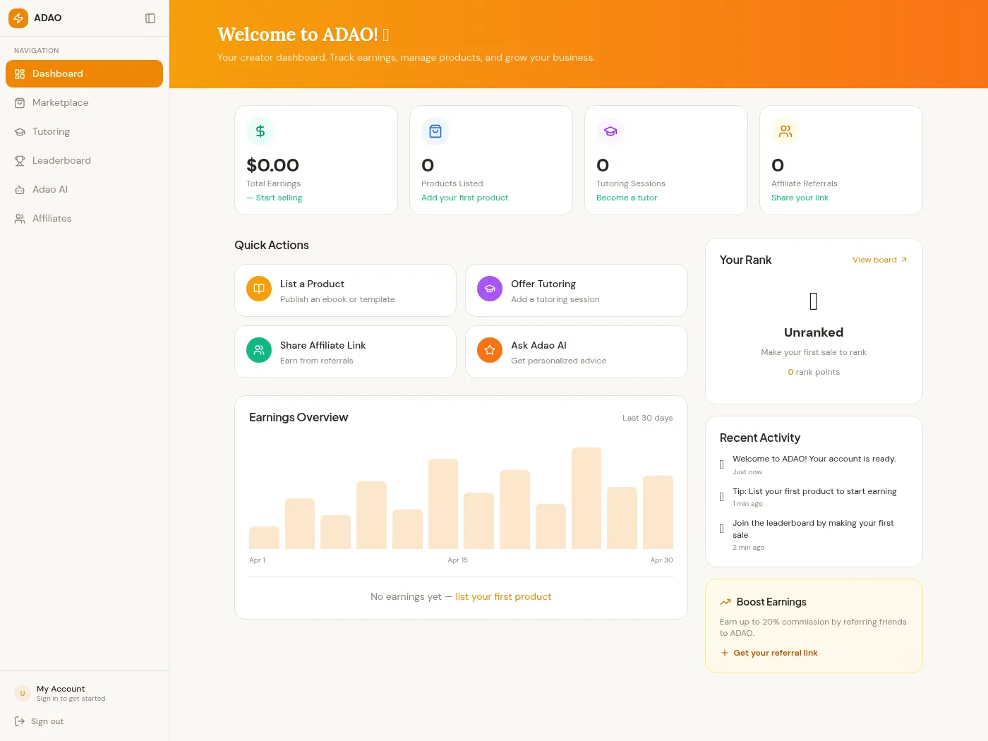 ADAO Digital Marketplace