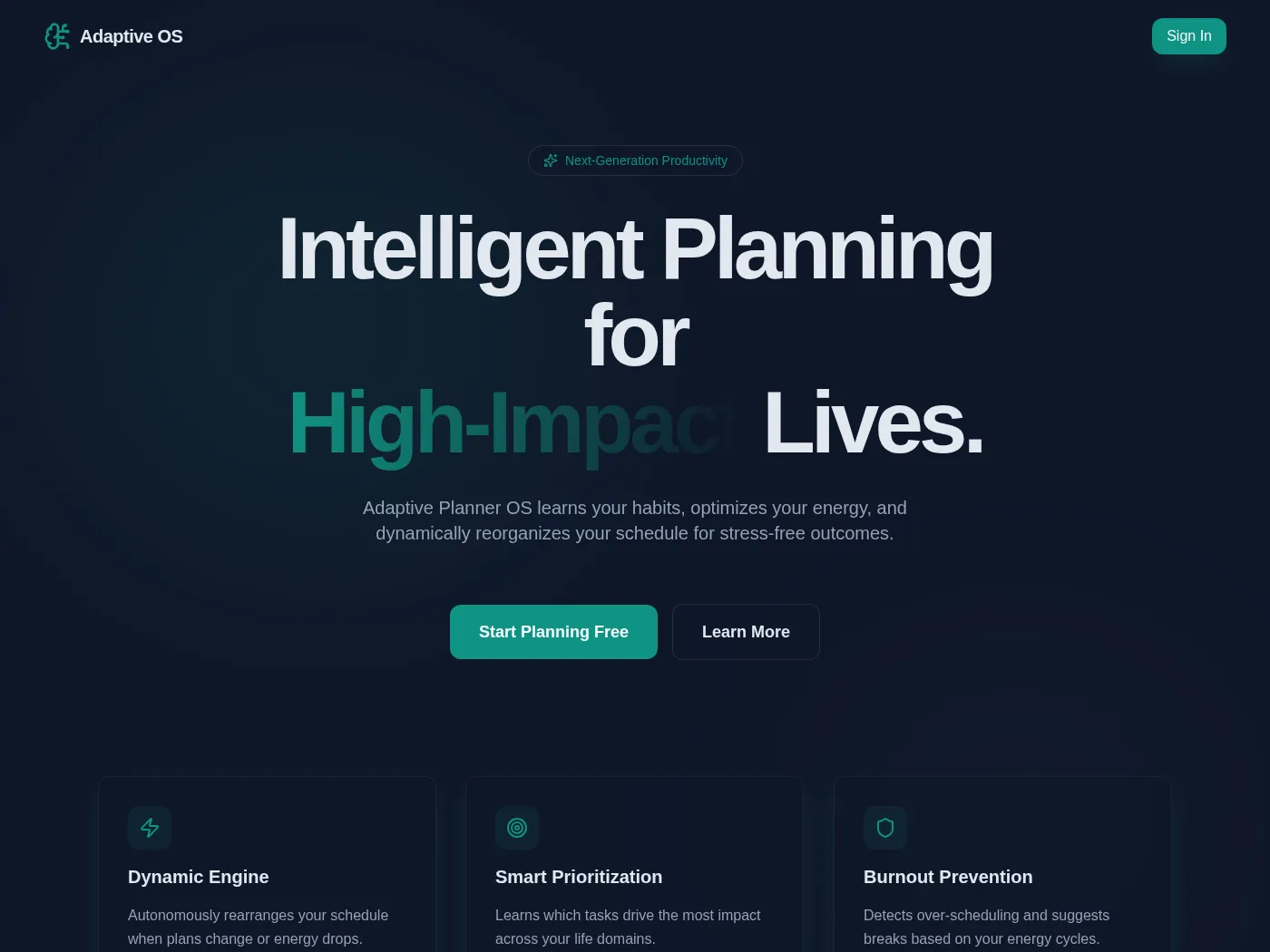 Adaptive Planner OS