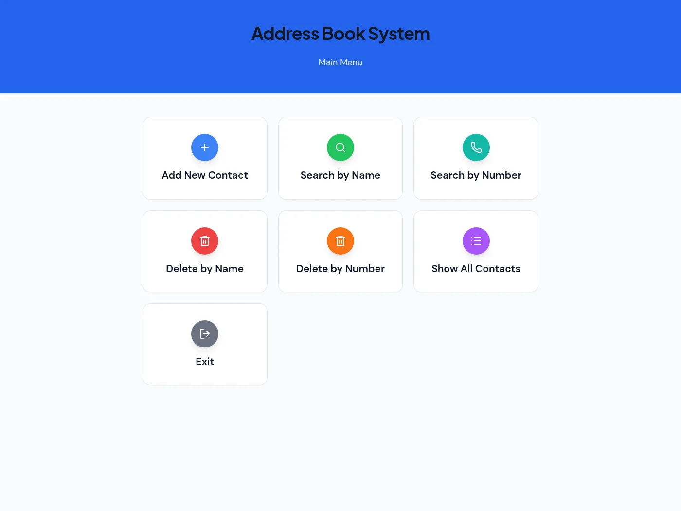 AddressBook Web Console