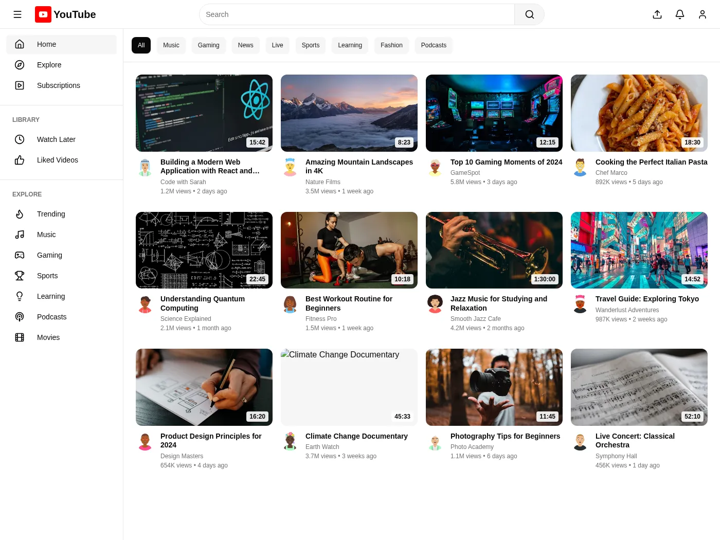 Ad-Free YouTube Clone