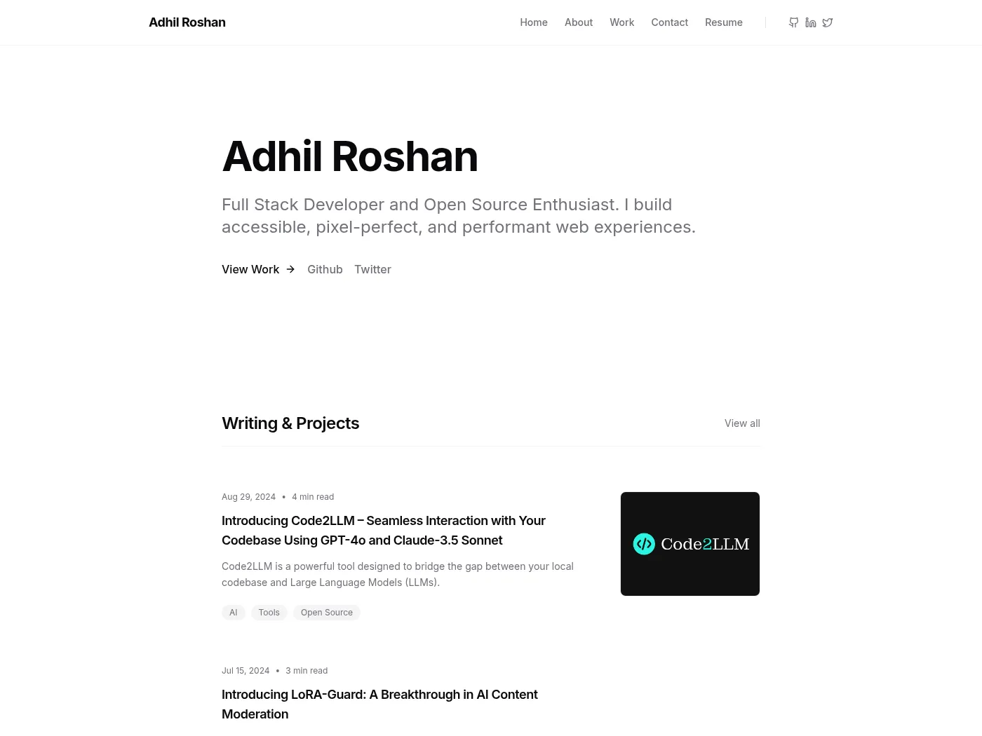 Adhil Portfolio Clone