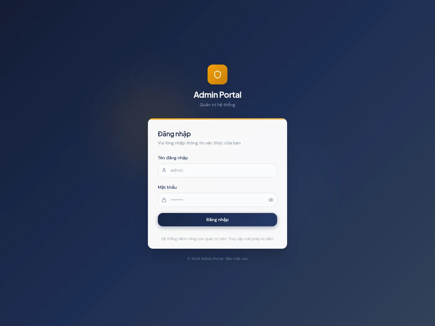 Admin Login Portal