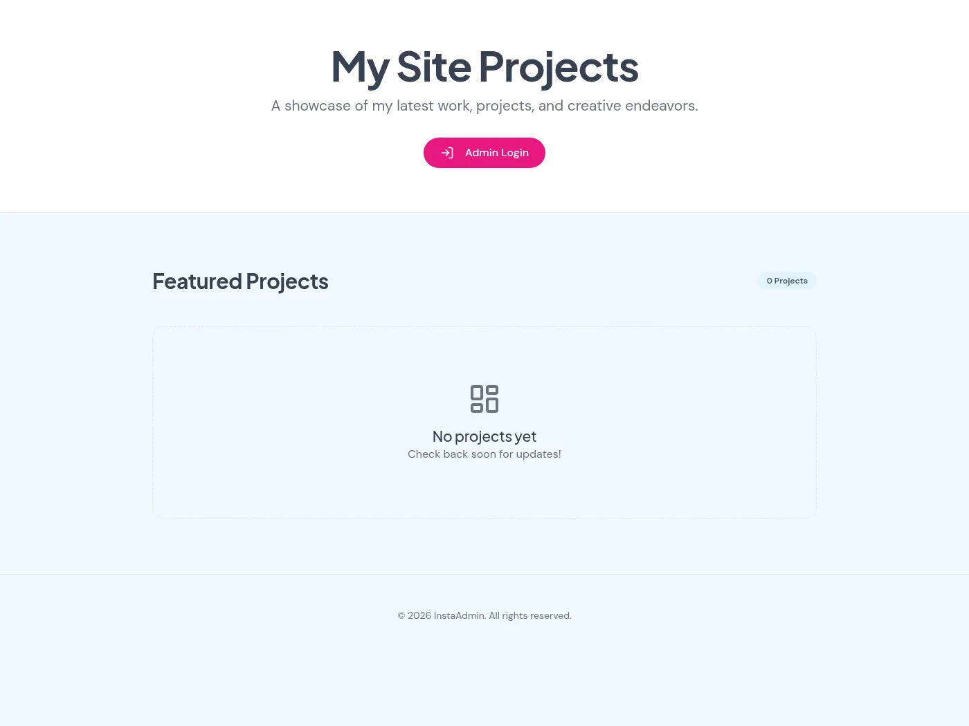 InstaAdmin Dashboard