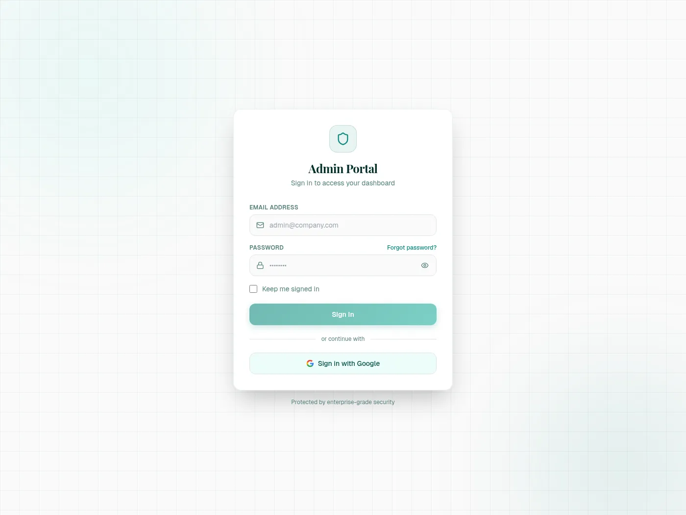 Admin Login Portal