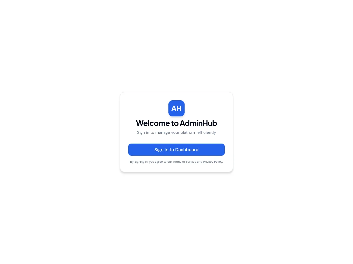 AdminHub Panel