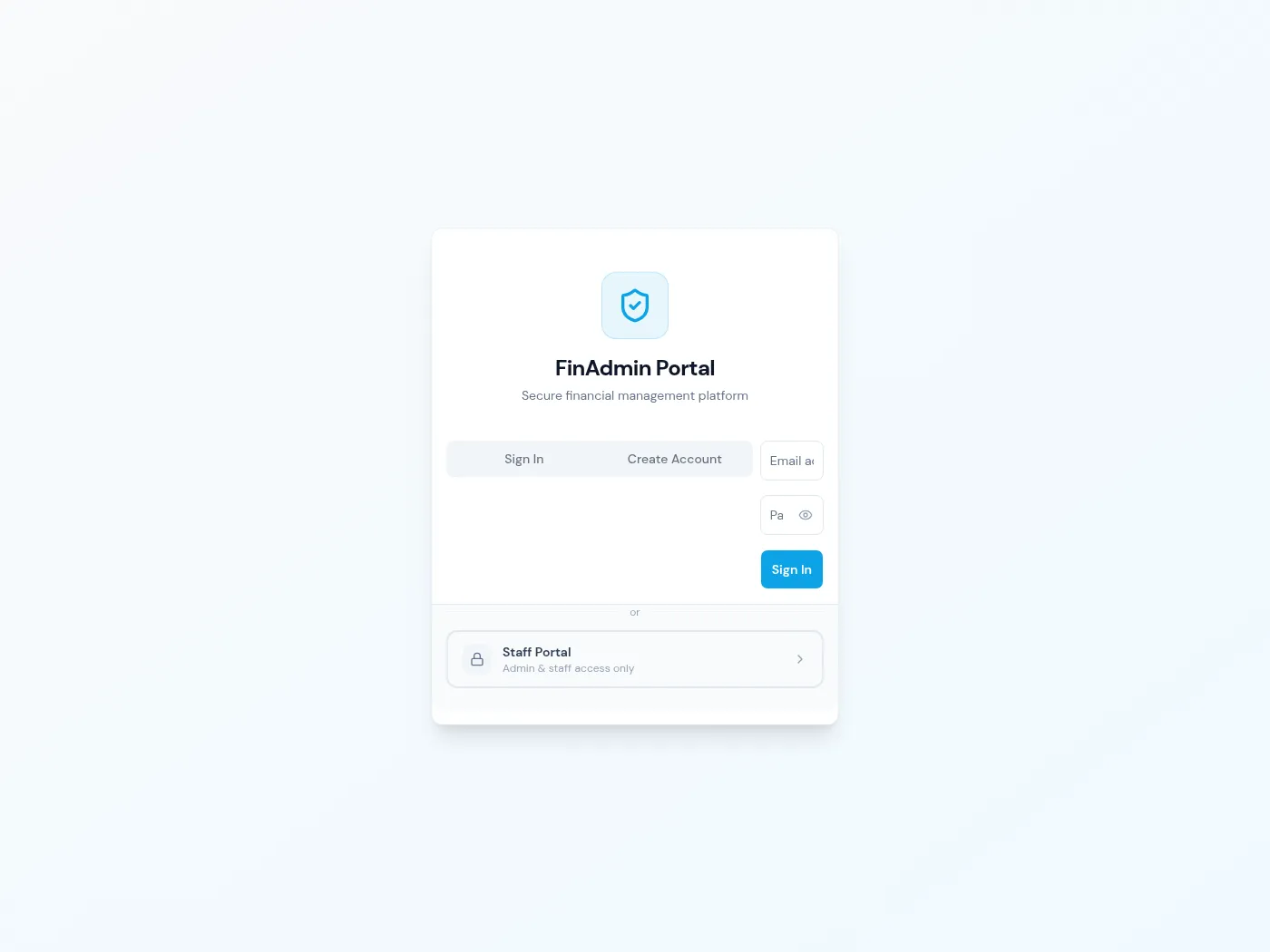 FinAdmin Portal