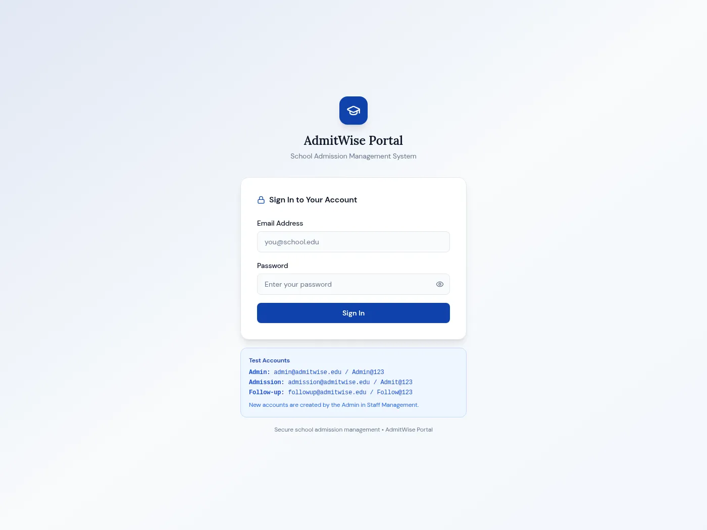 AdmitWise Portal