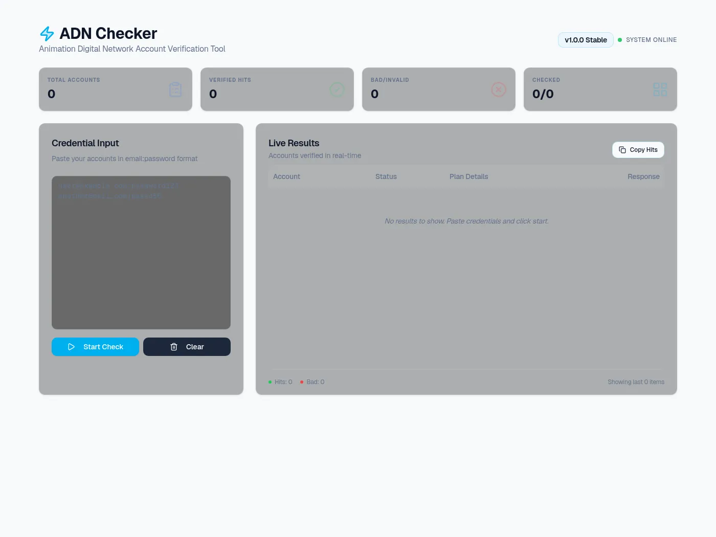 ADN Account Checker