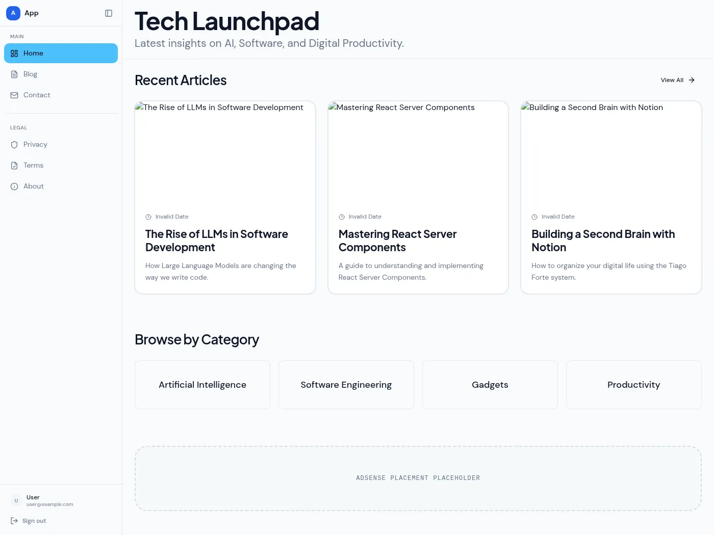 AdSense Launchpad Site