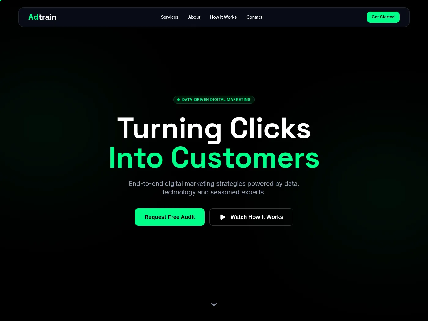 Adtrain 3D Marketing Site