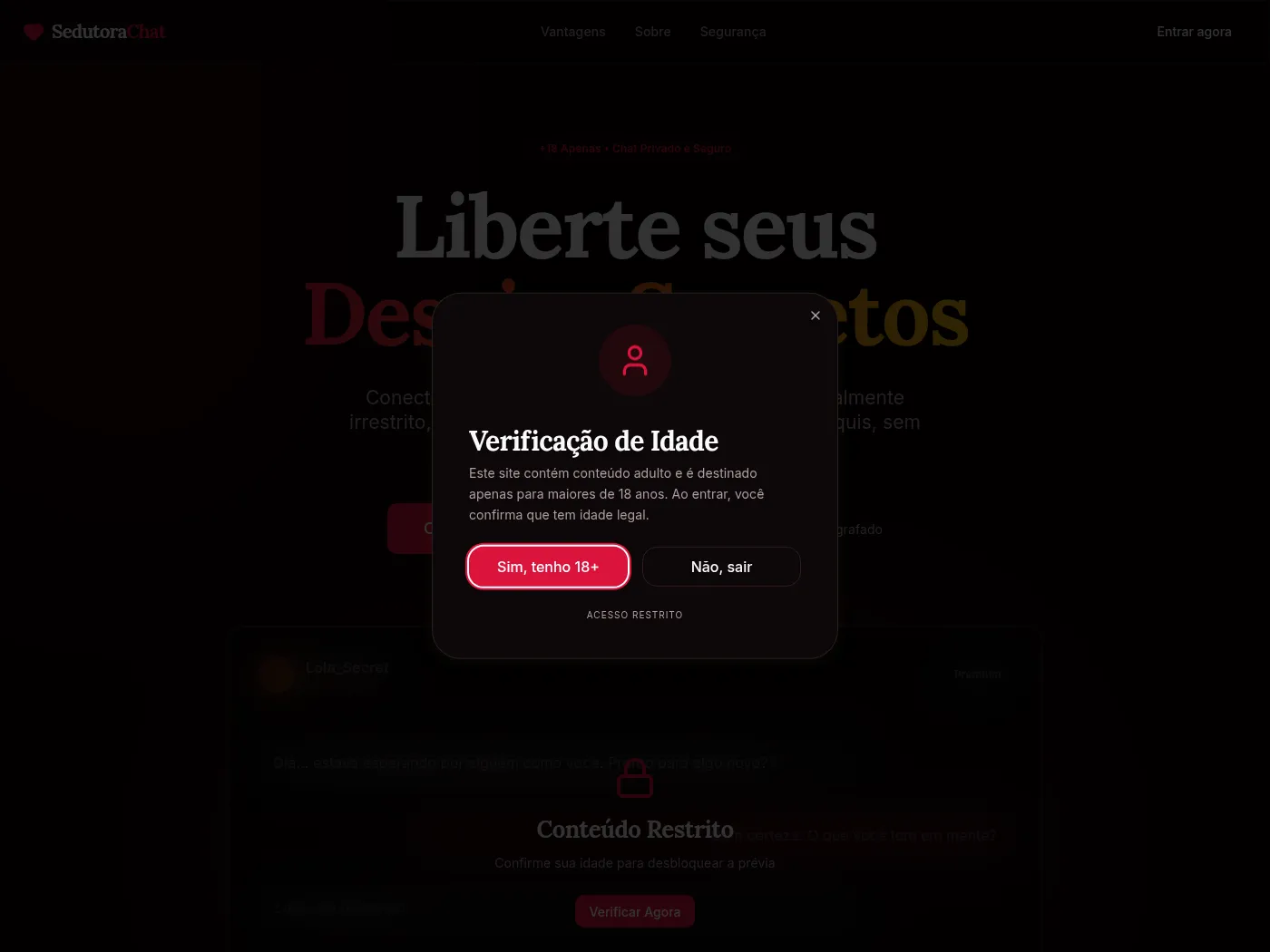 Sedutora Chat Landing