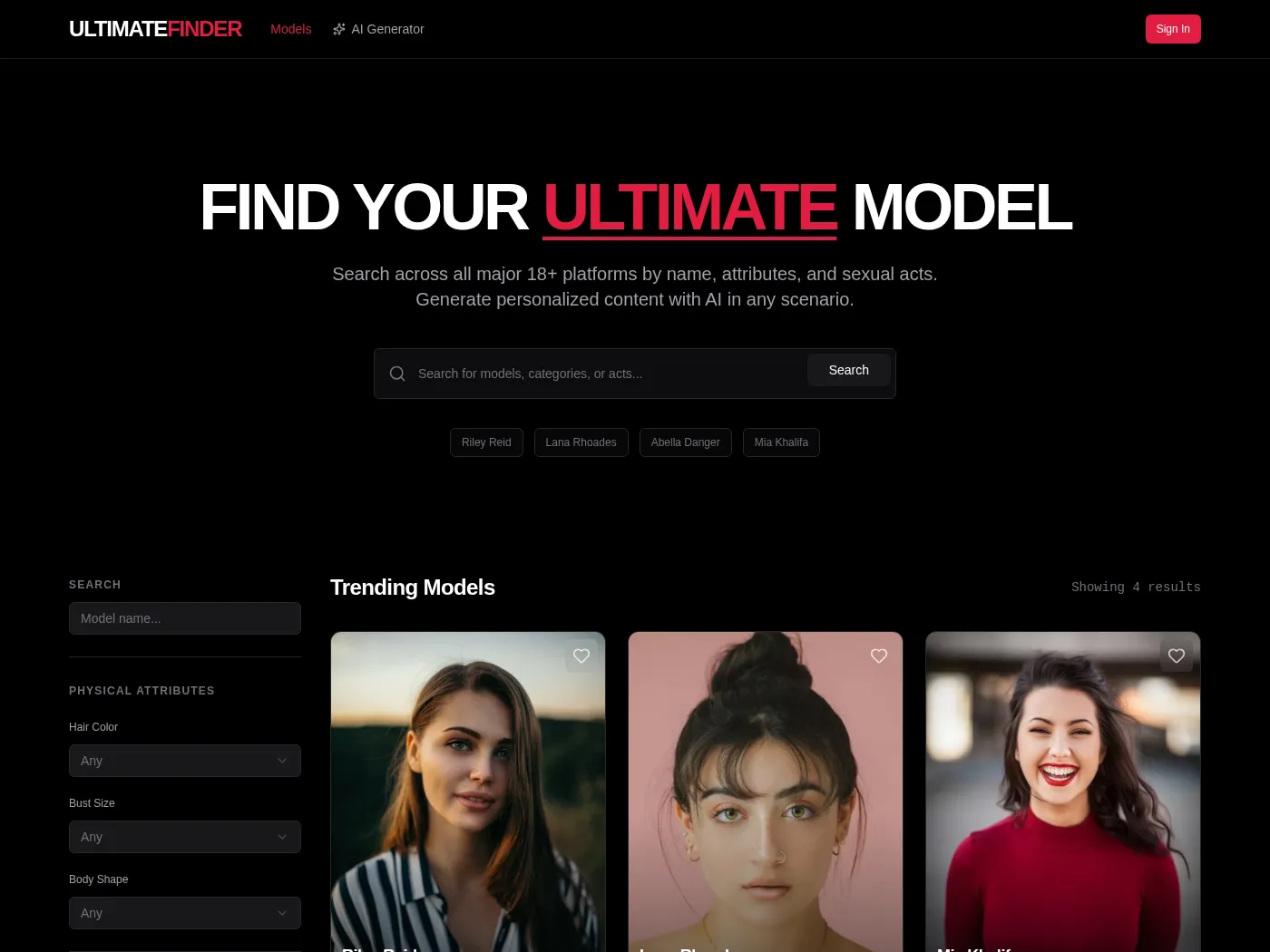 Ultimate Adult Model Finder