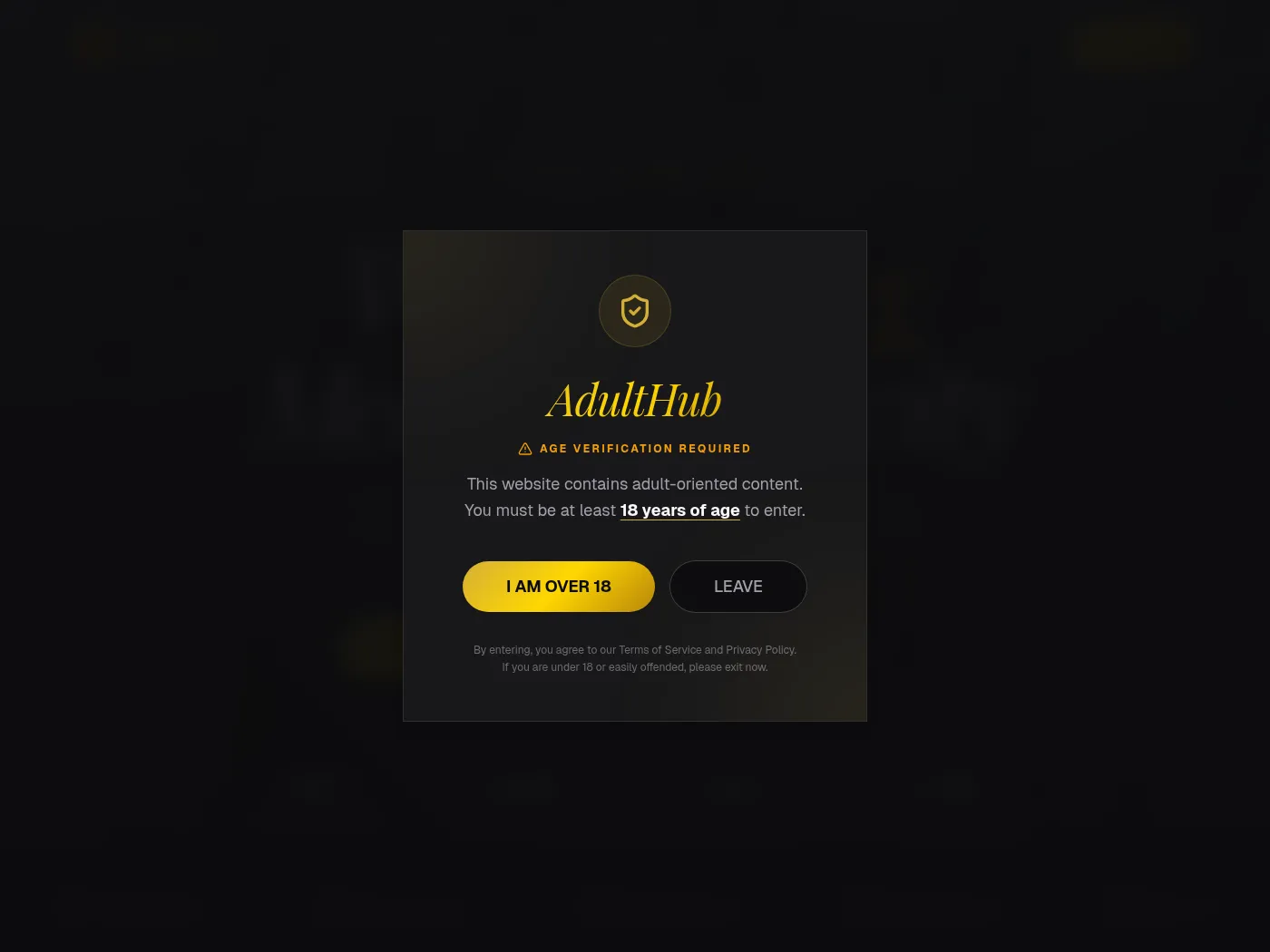 AdultHub Landing Page