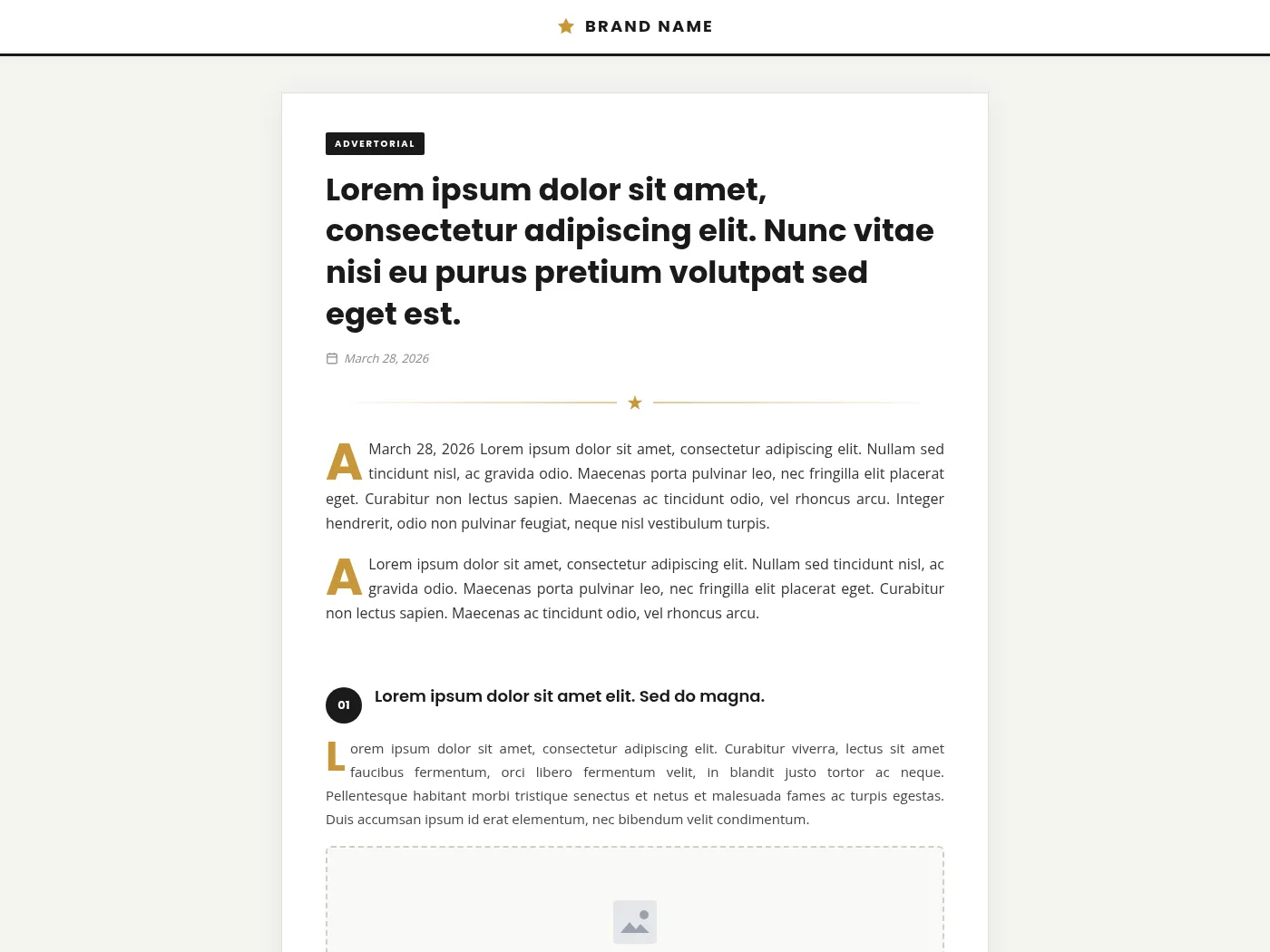 Advertorial HTML Template