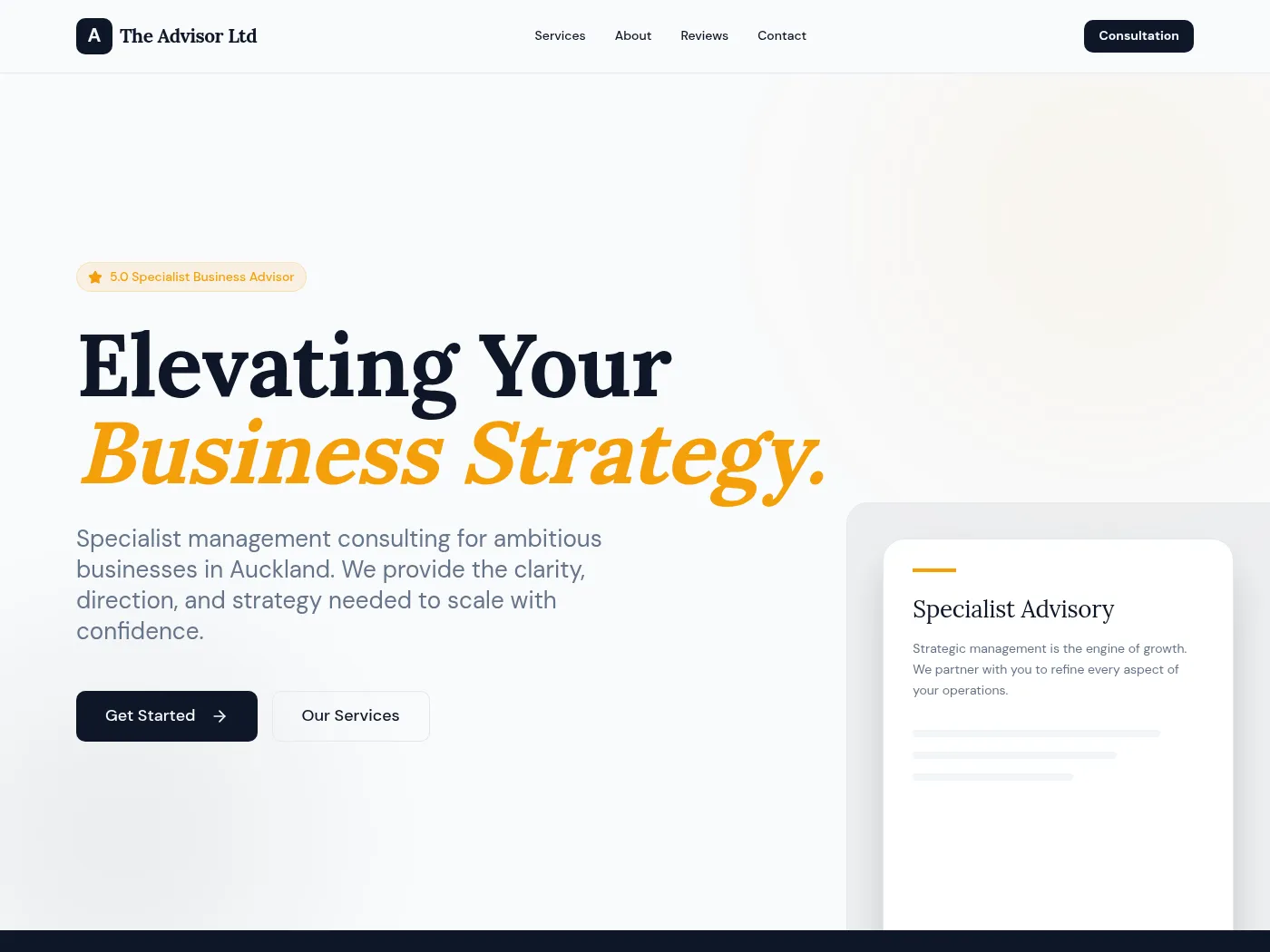 Advisor Ltd Webpage