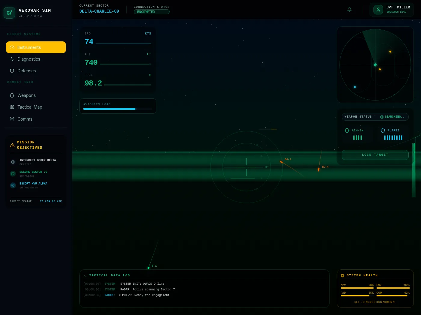 AeroWar Simulation UI