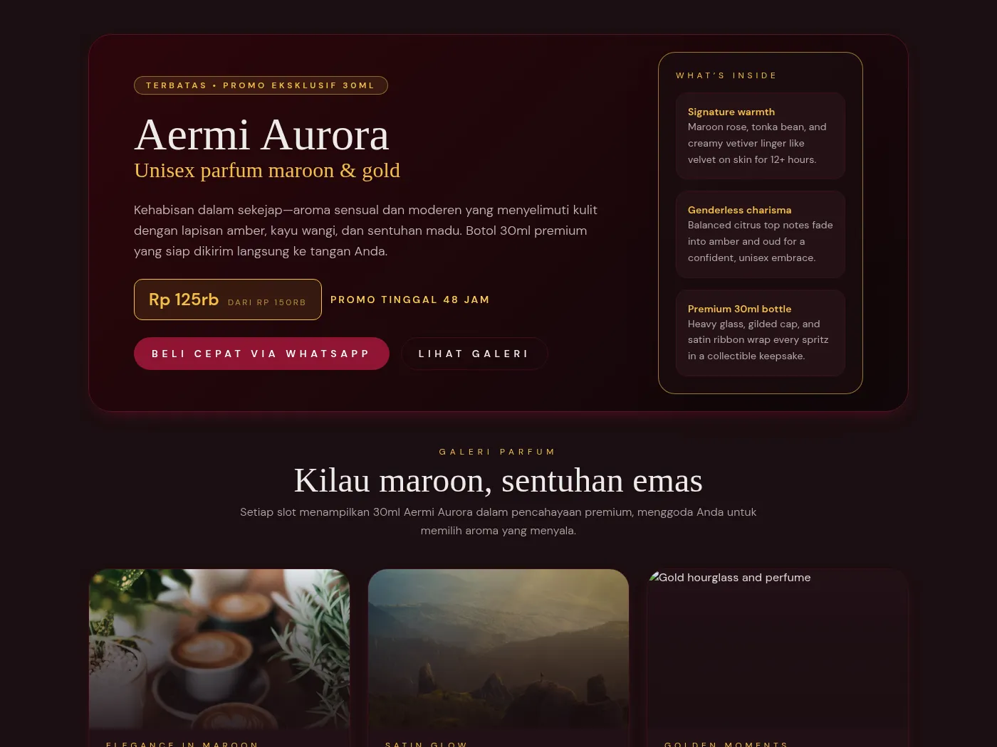 Aermi Aurora Perfume Page