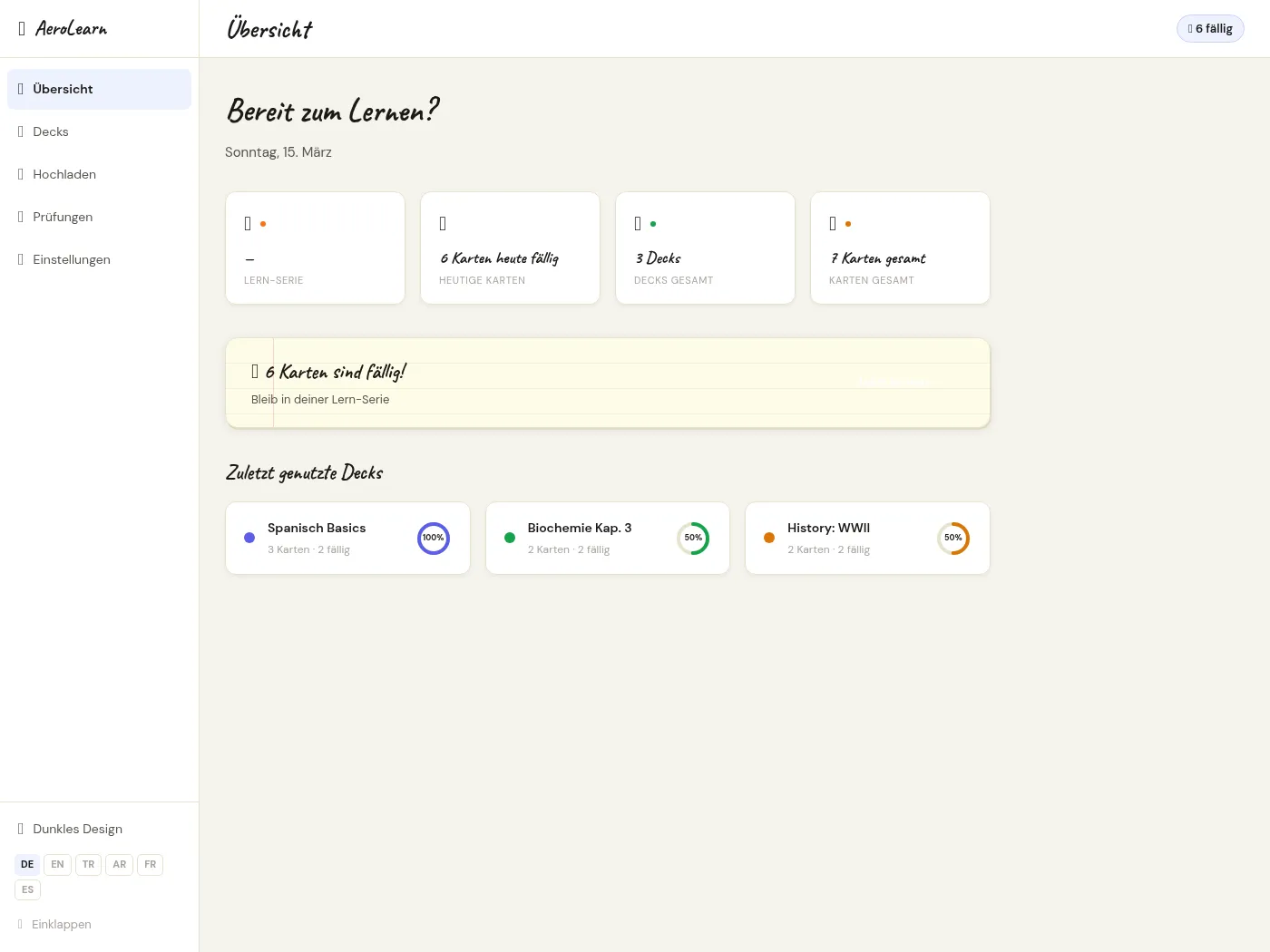 AeroLearn Flashcard App