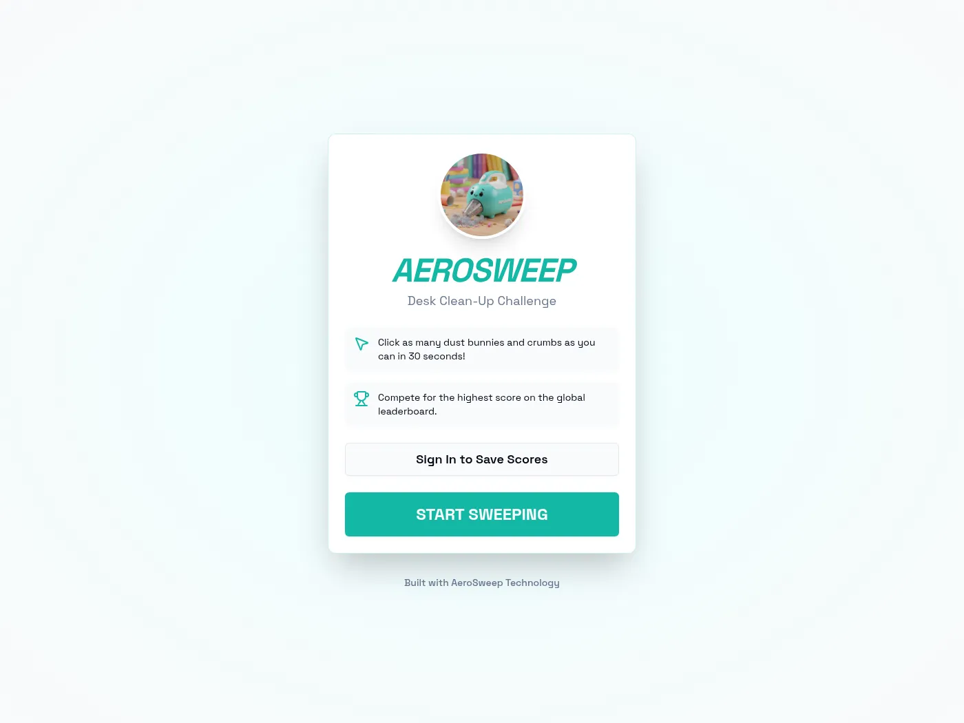 AeroSweep Desk Clean-Up