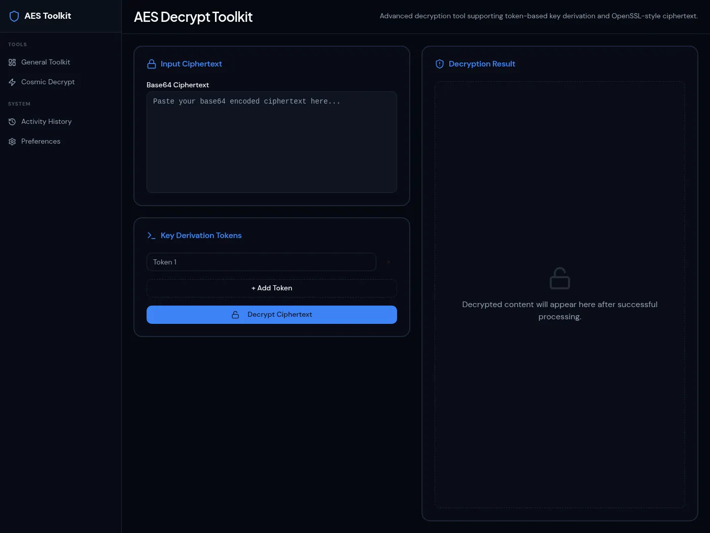 AES Decrypt Toolkit