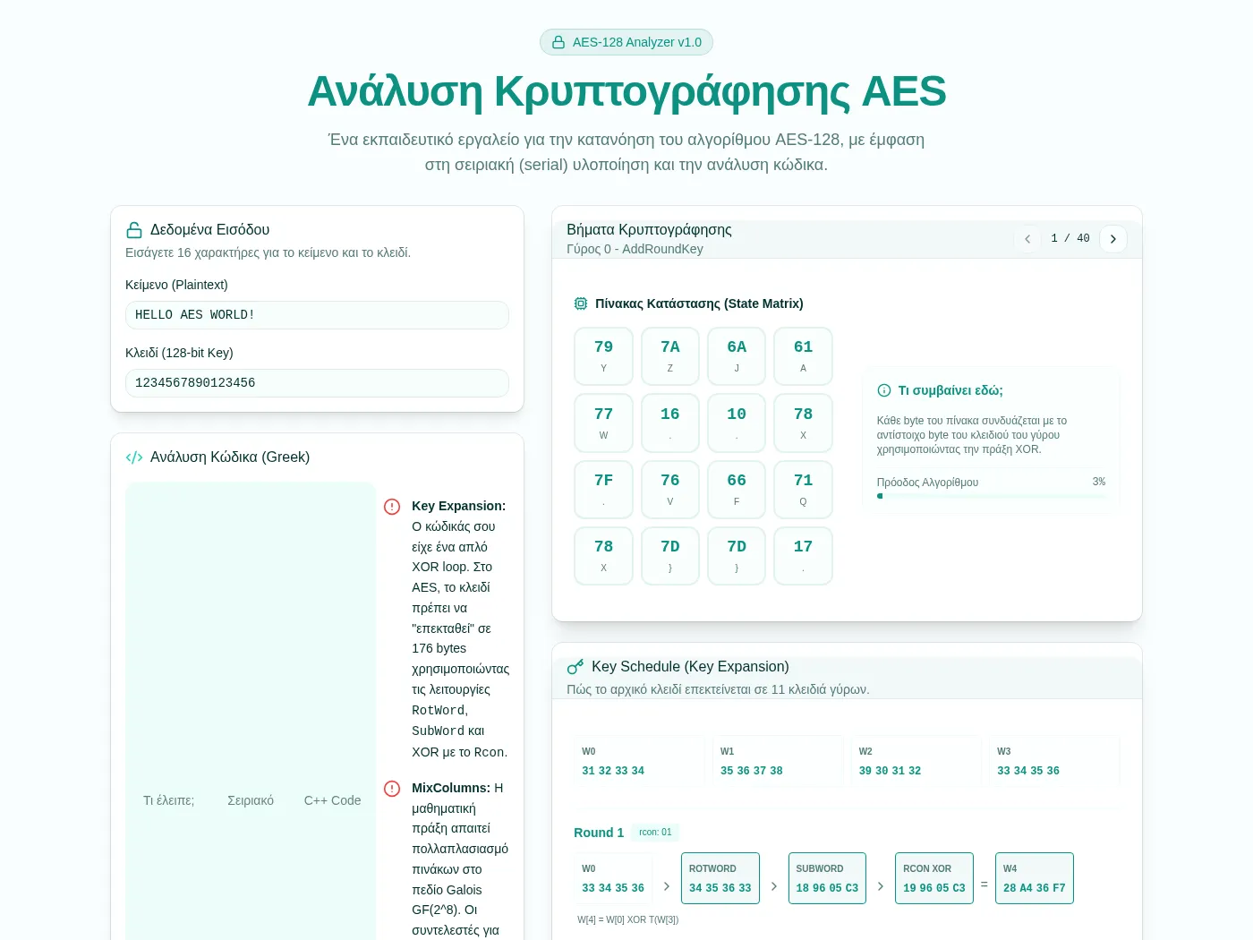 AES Encryption Analyzer