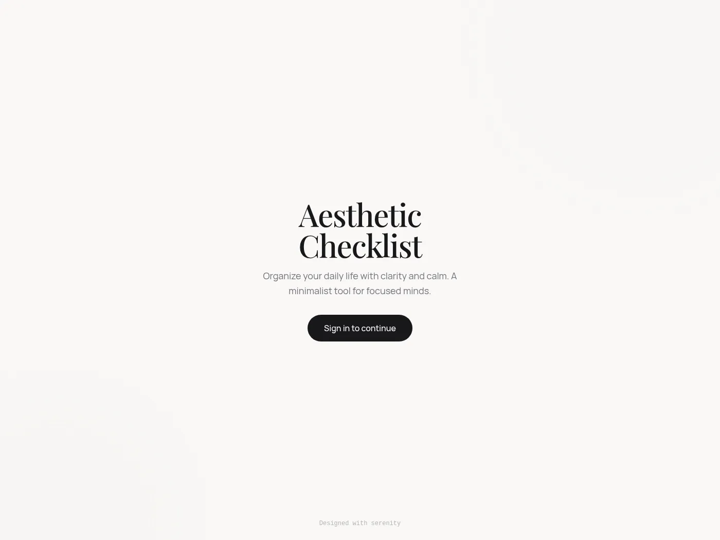 Aesthetic Checklist App