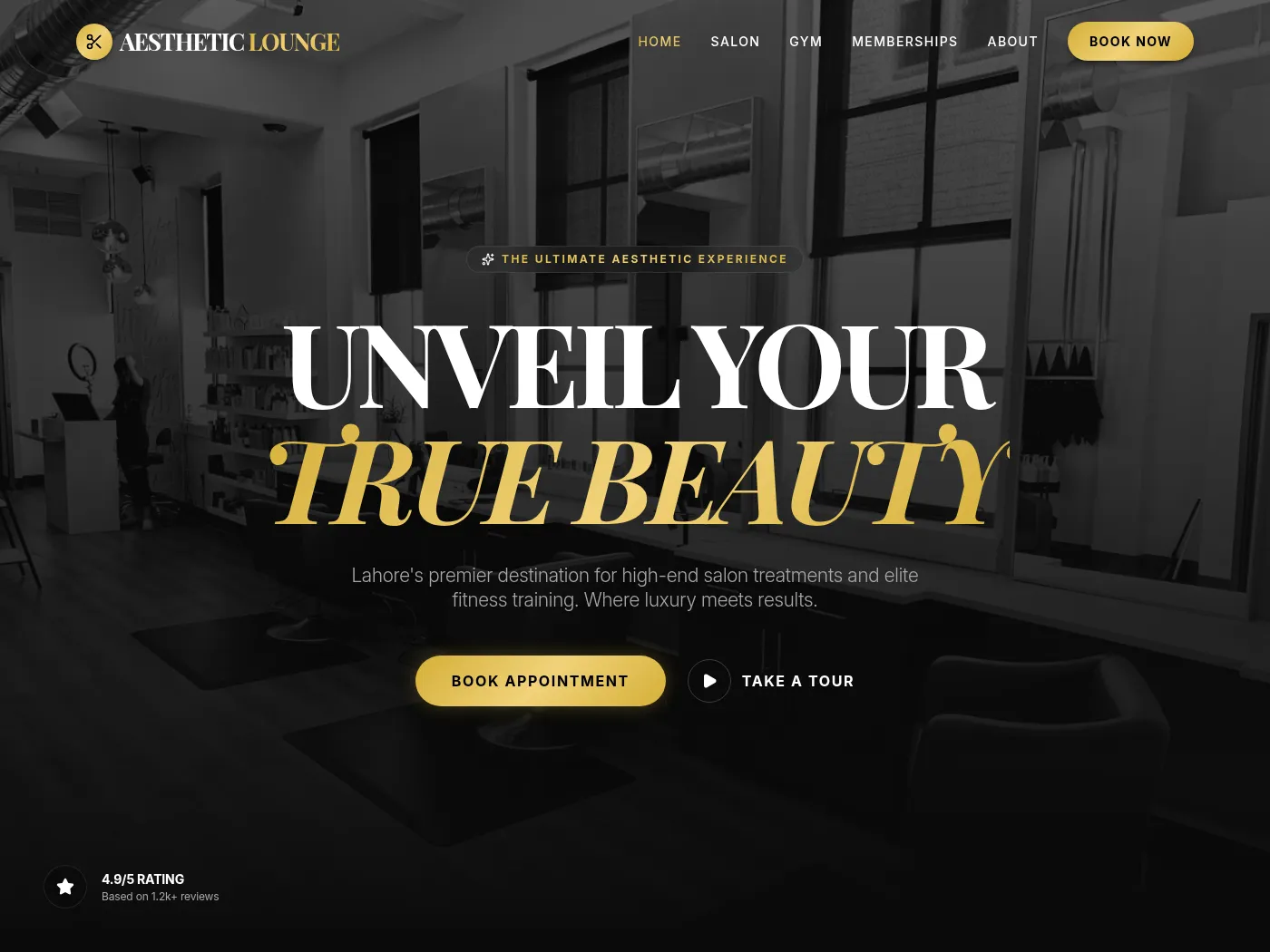 Aesthetic Lounge Website