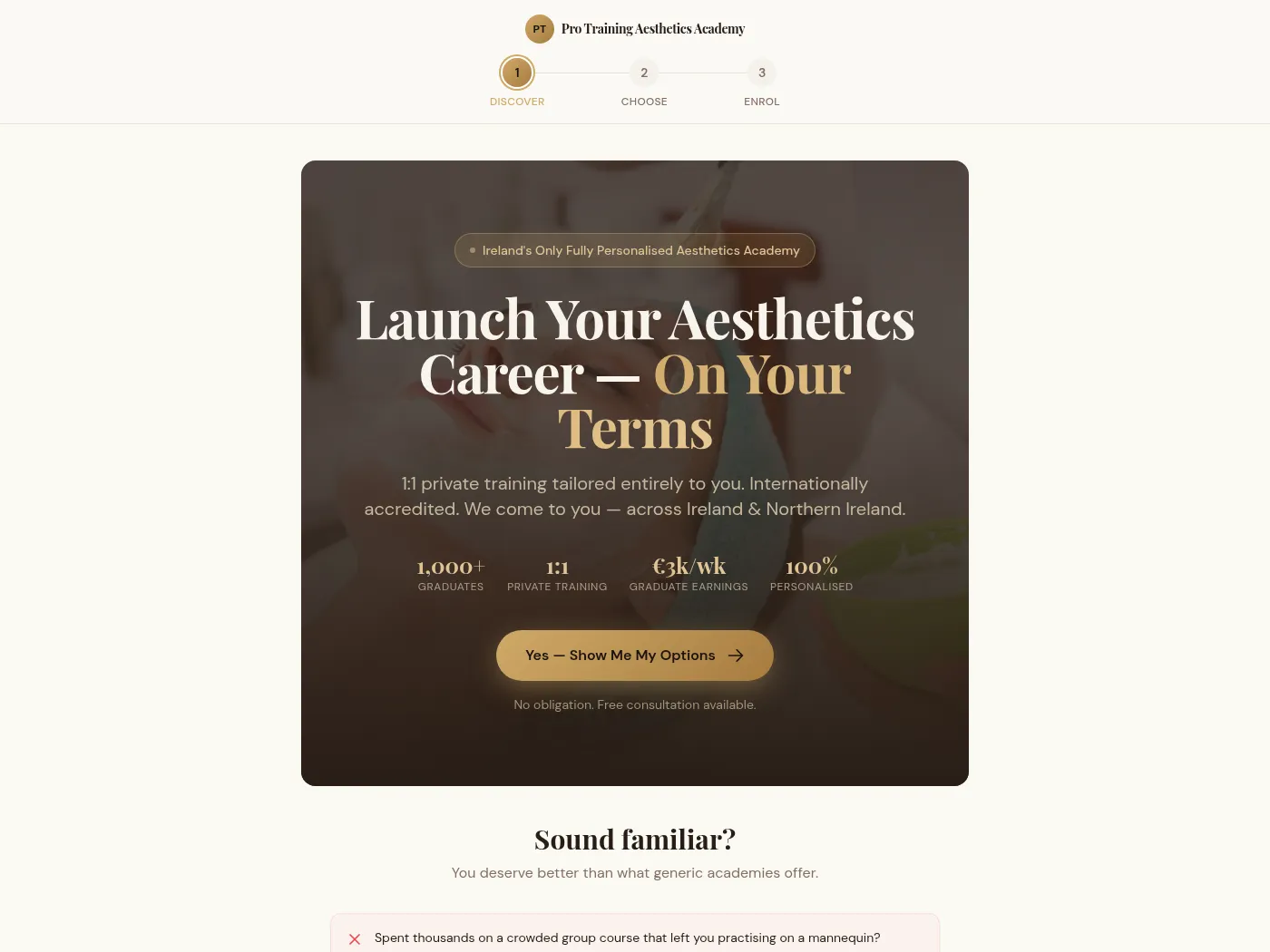 Aesthetics Funnel Page