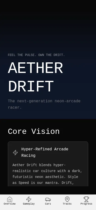 Aether Drift GDD Hub