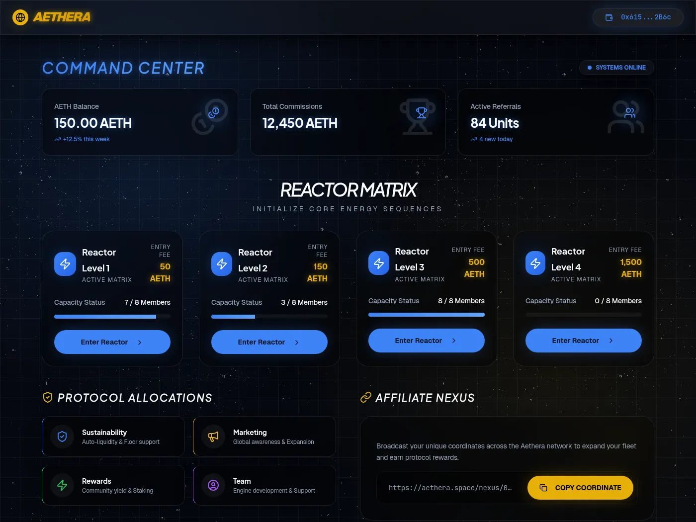 Aethera Space Engine UI