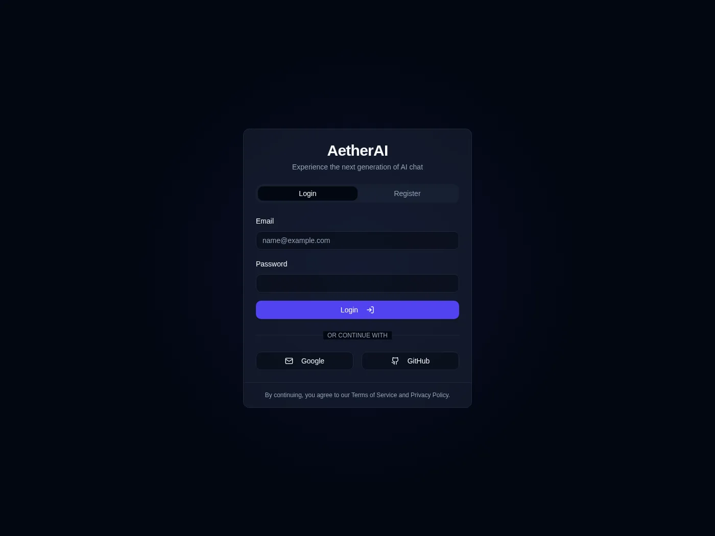 AetherAI Chat Clone