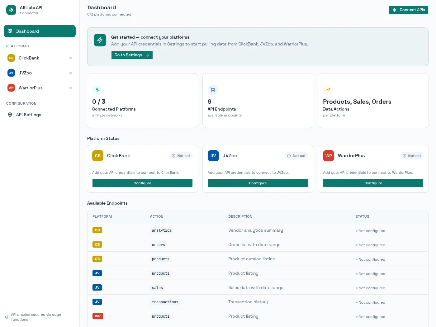 Affiliate API Connector