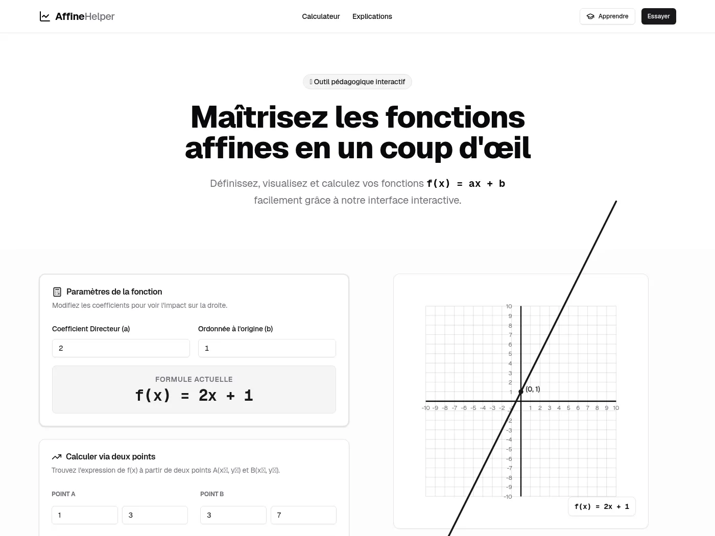 Fonction Affine Helper