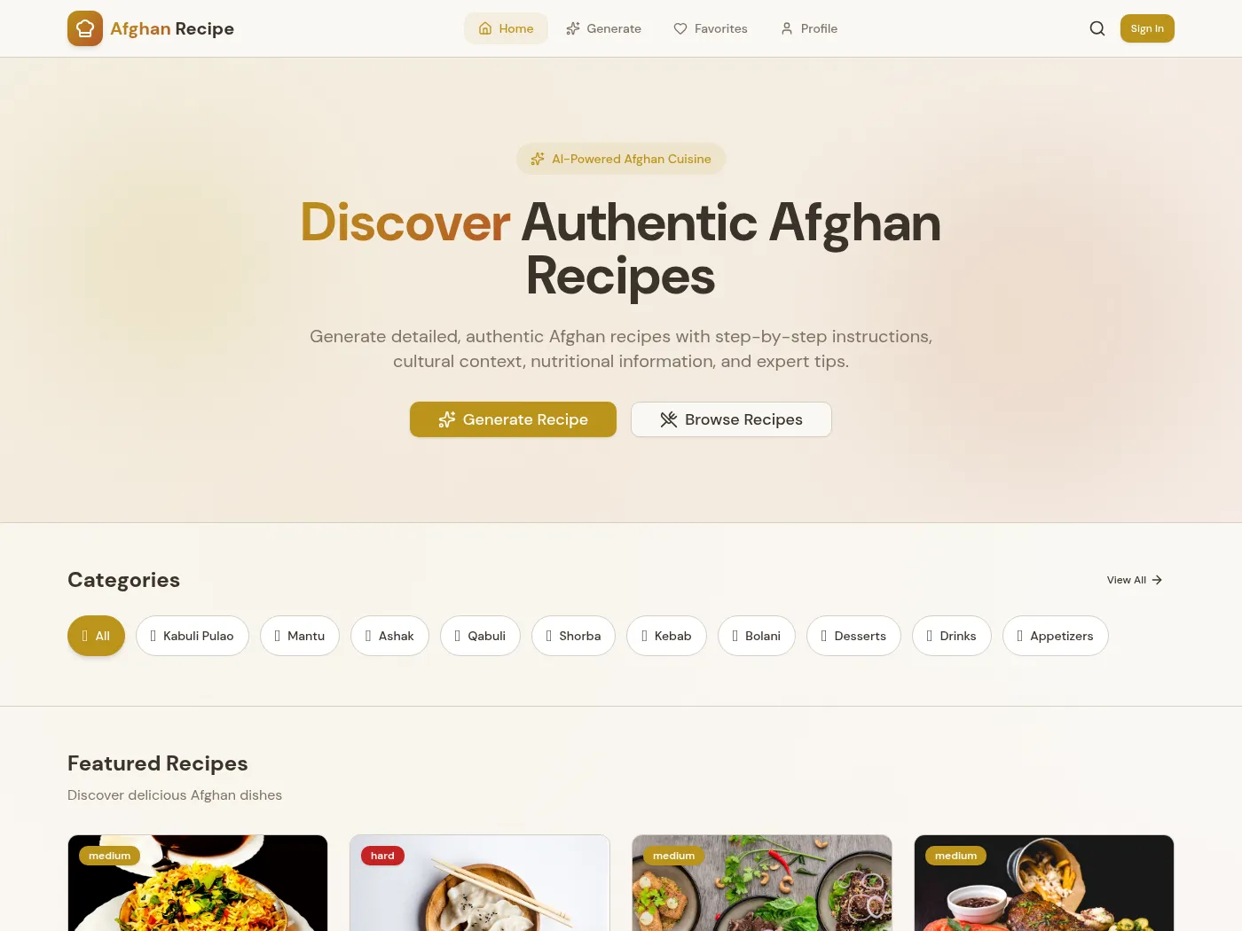 Afghan Recipe Genius