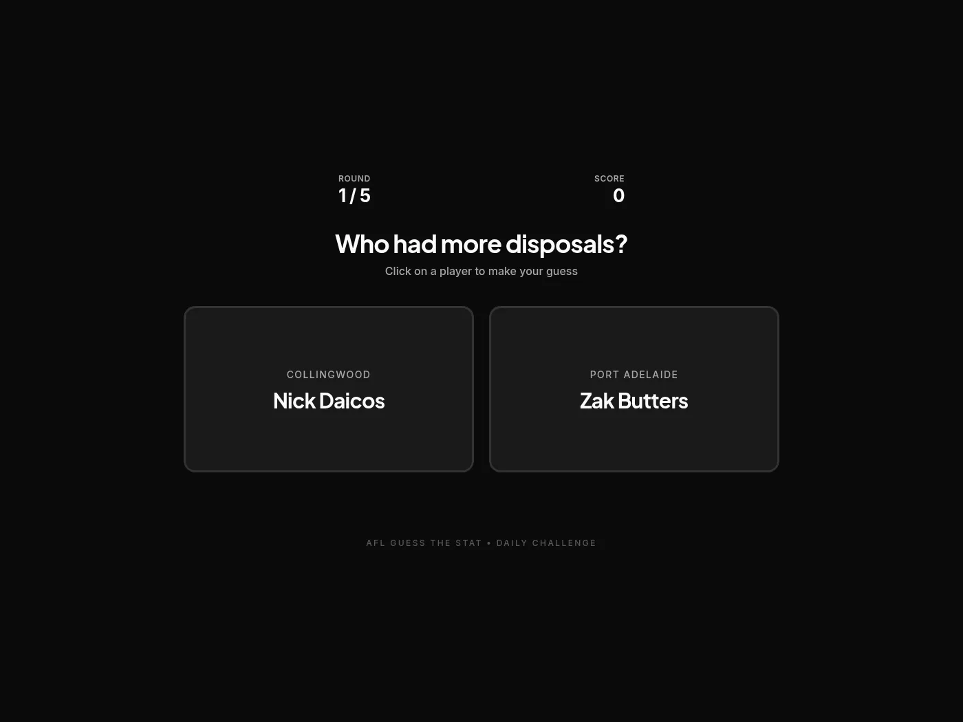 AFL Guess The Stat