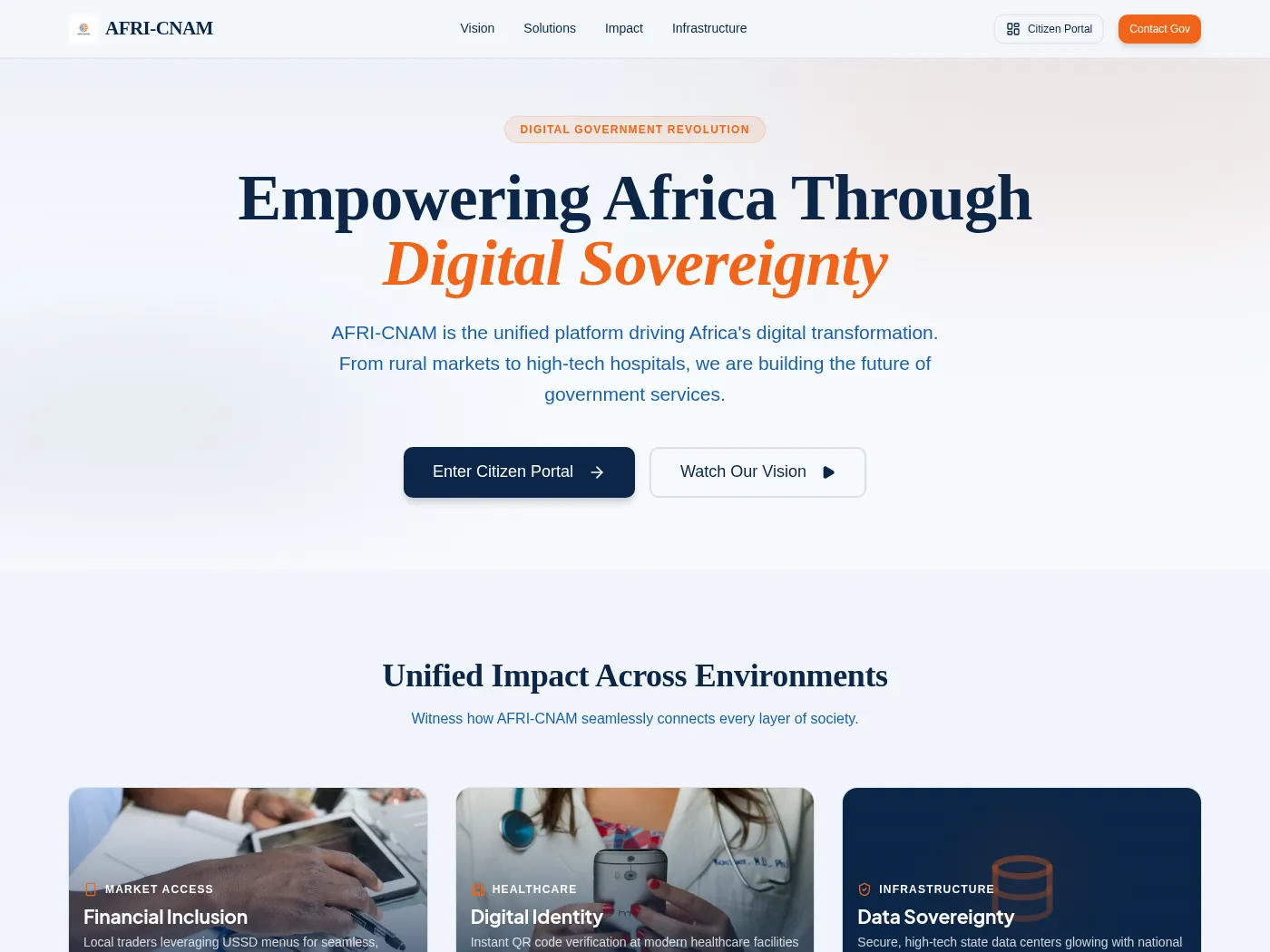 AFRI-CNAM Showcase Platform