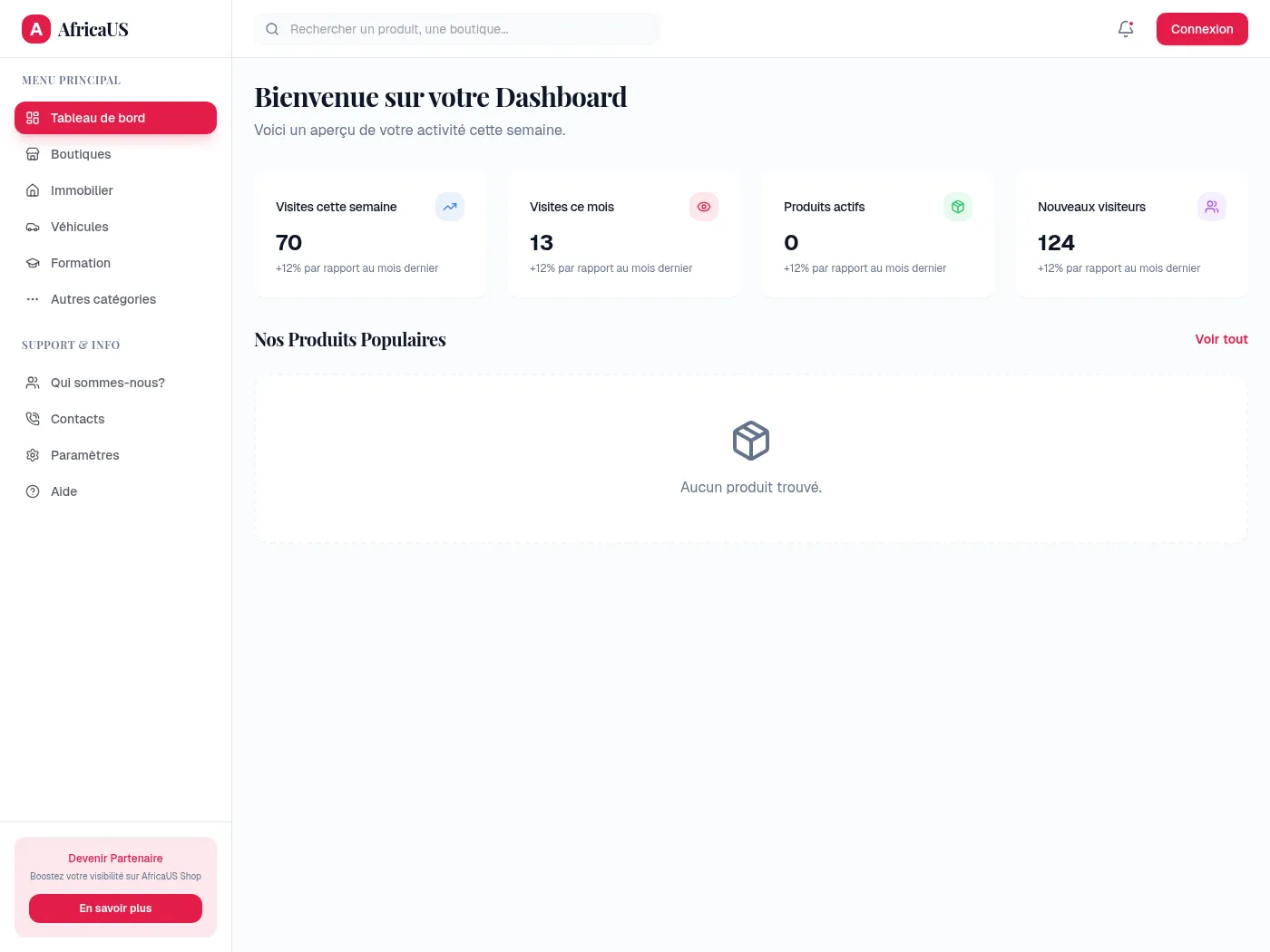 AfricaUS Dashboard Clone