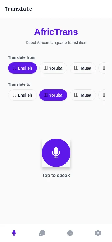 AfricTrans Voice Translator