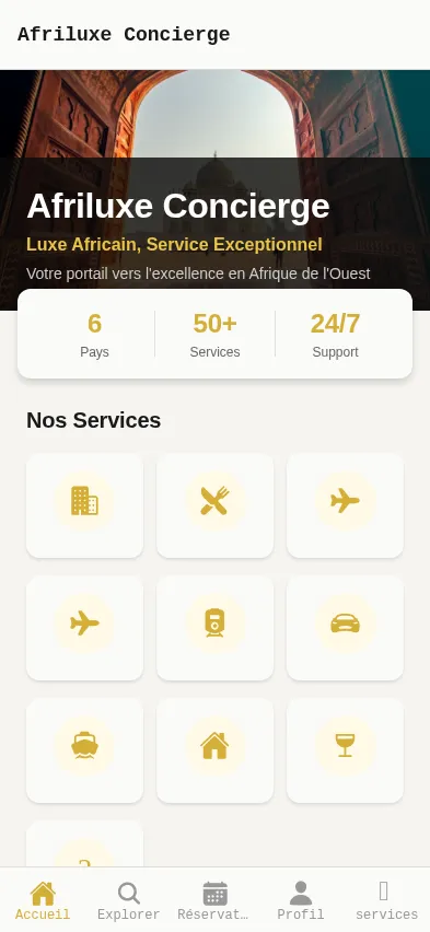 Afriluxe Concierge App