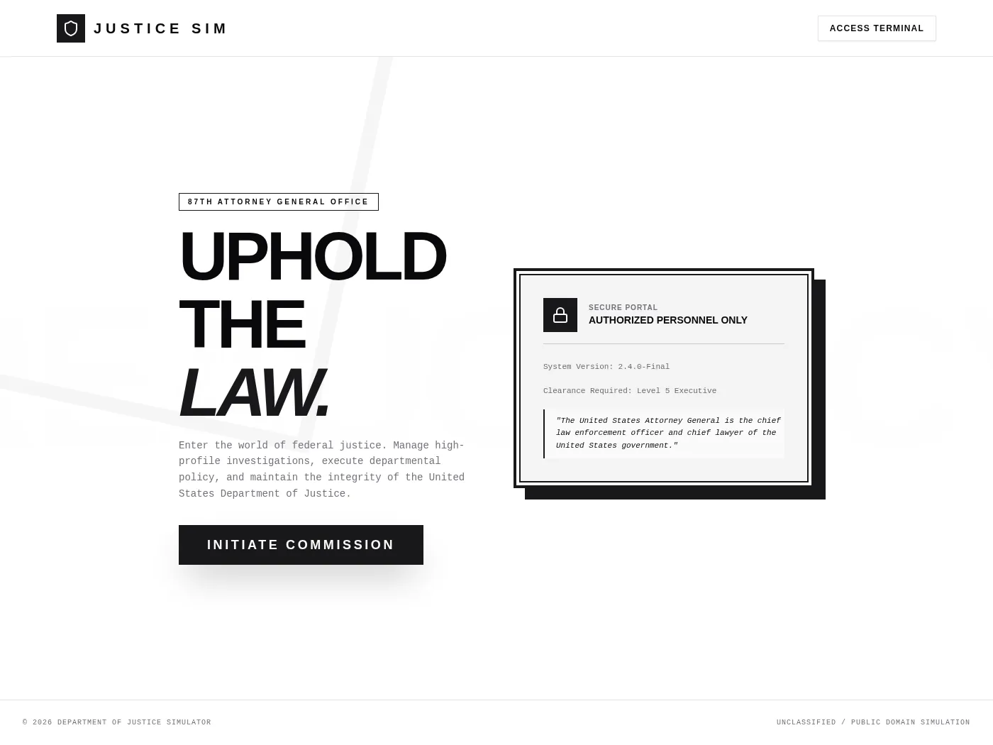 AG DOJ Simulator