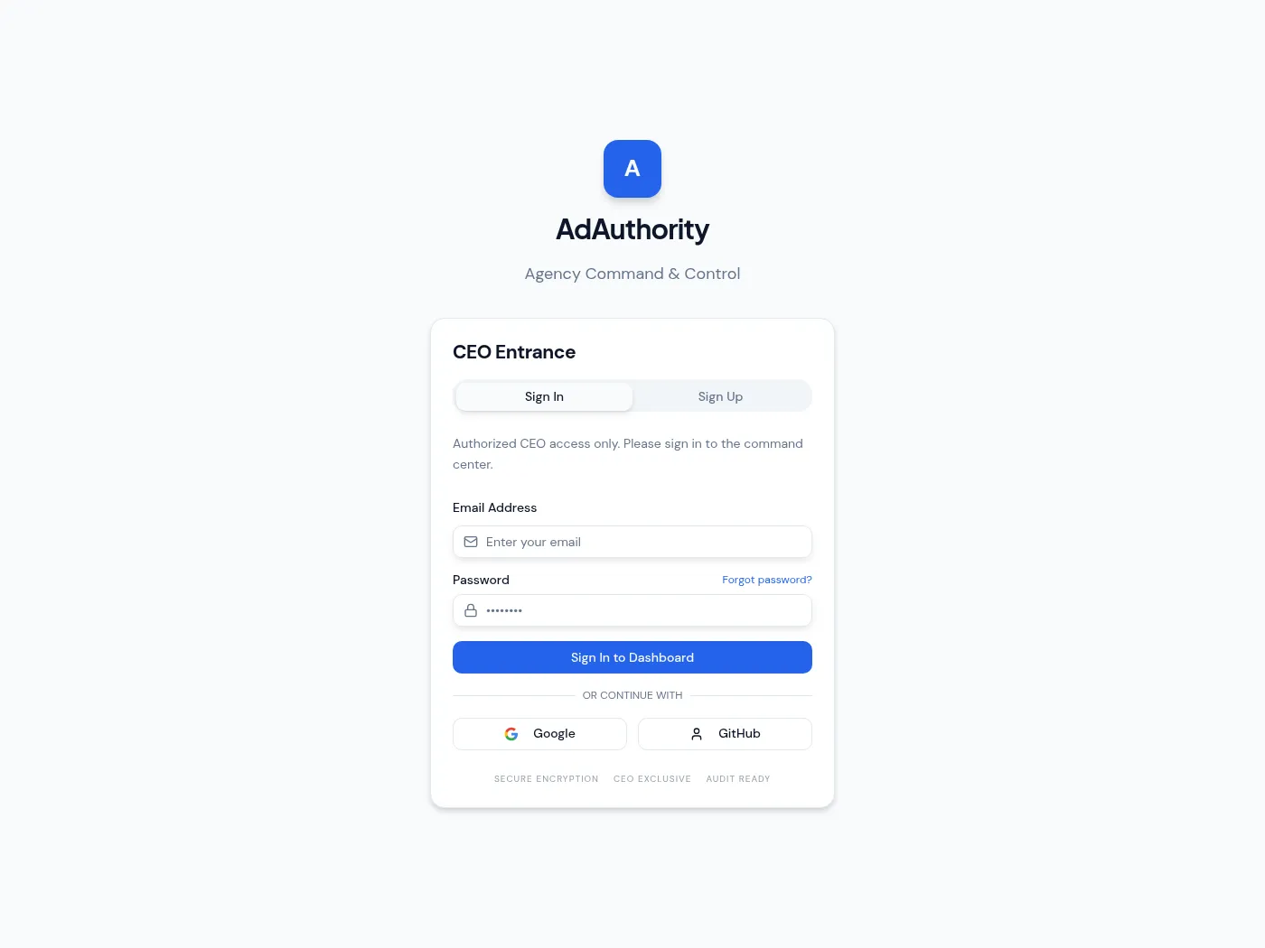 AdAuthority Agency Portal