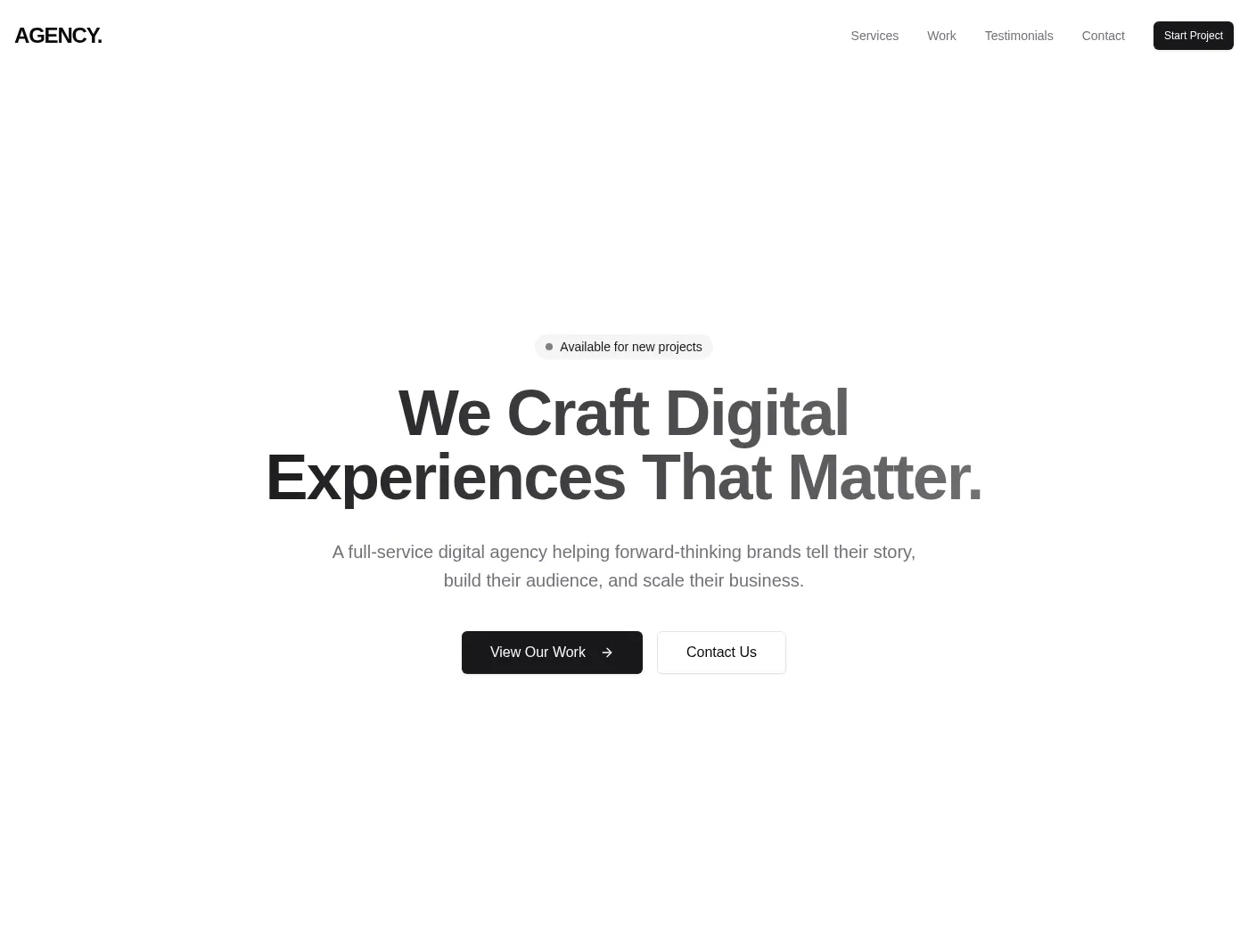 Agency Web Launchpad